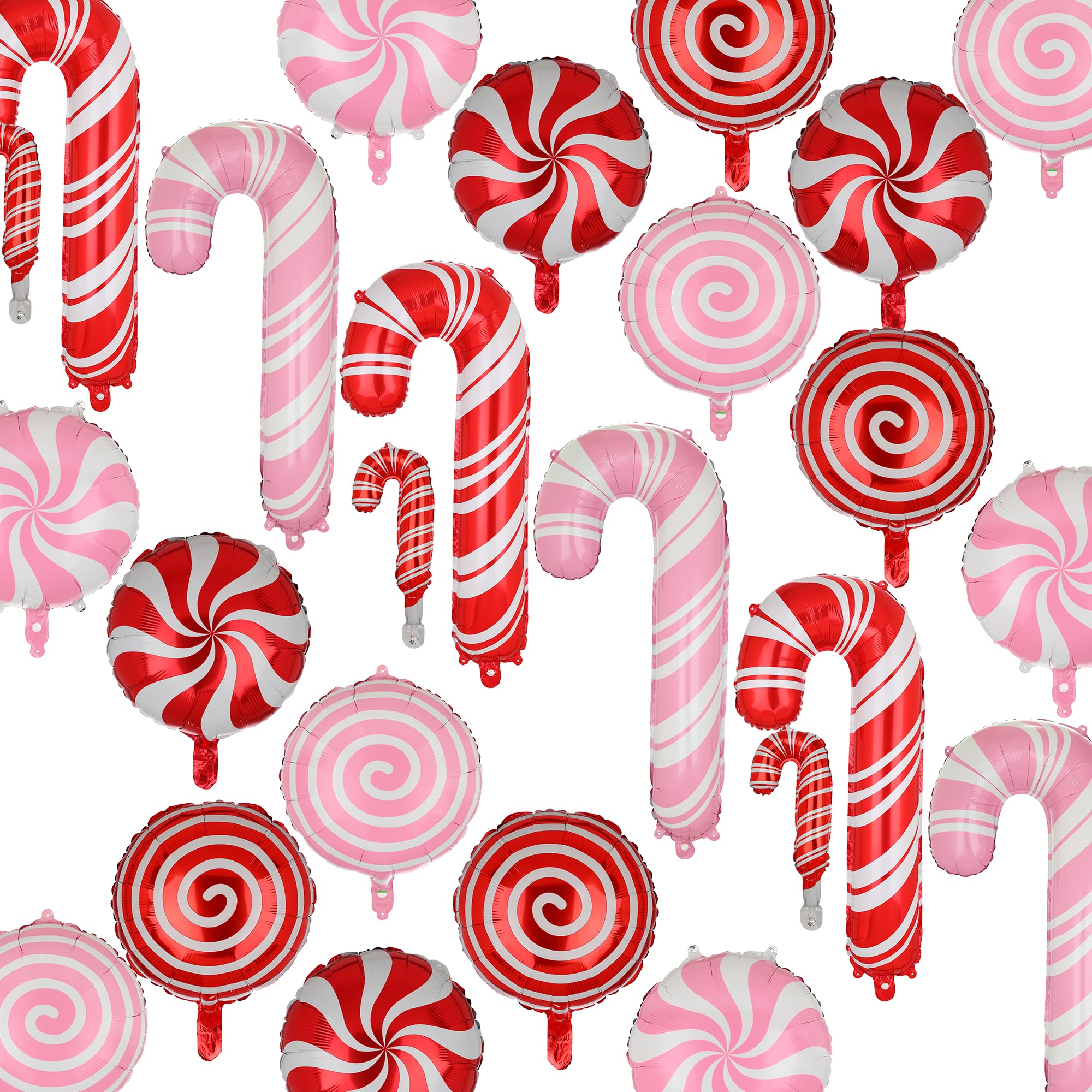 Amazon.com: Sweet Candy Balloon Pink Red Candy Cane Balloons Lollipop ...