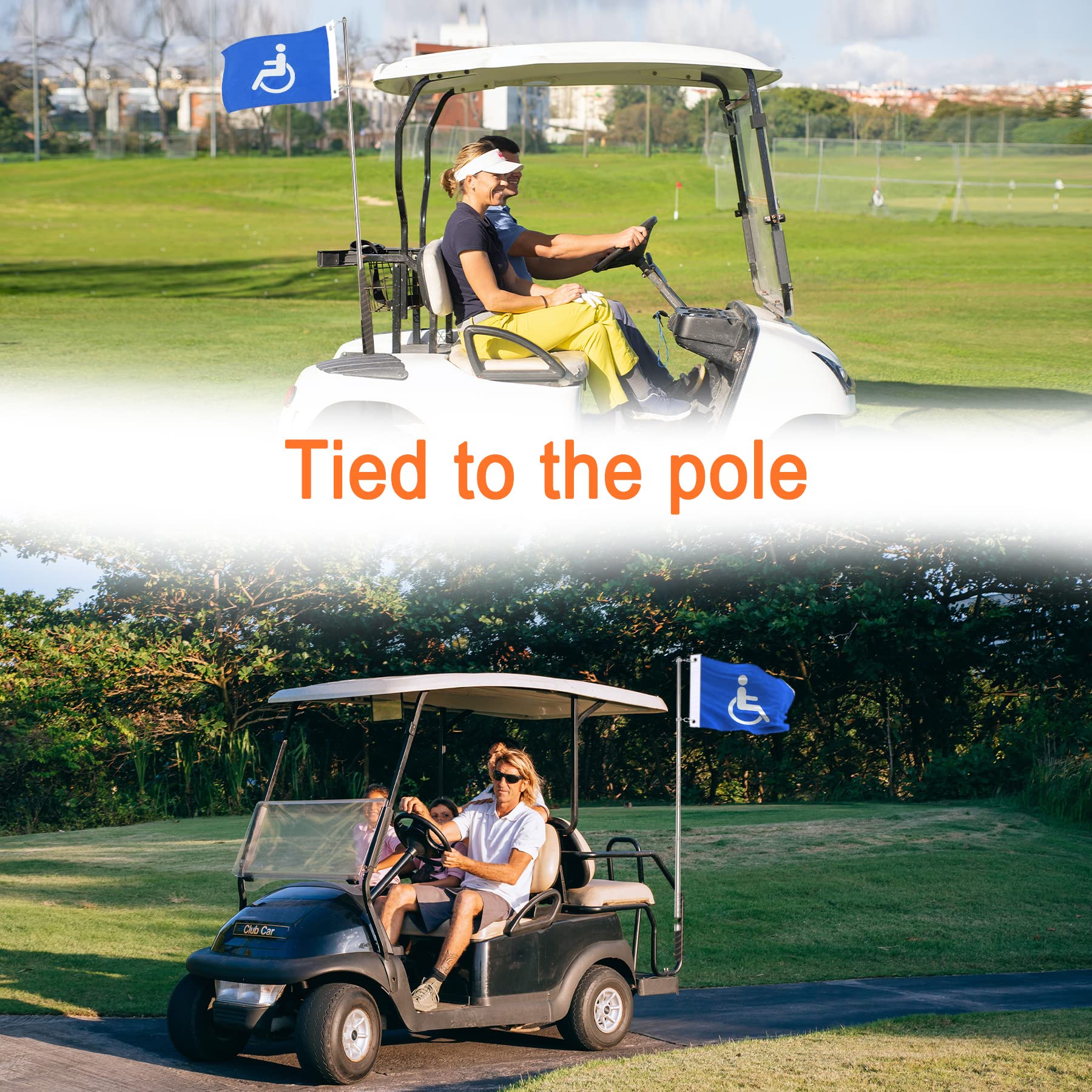 Snapklik.com : KINGTOP Handicap Flag, 12" X 18" Flags, 48inch ...