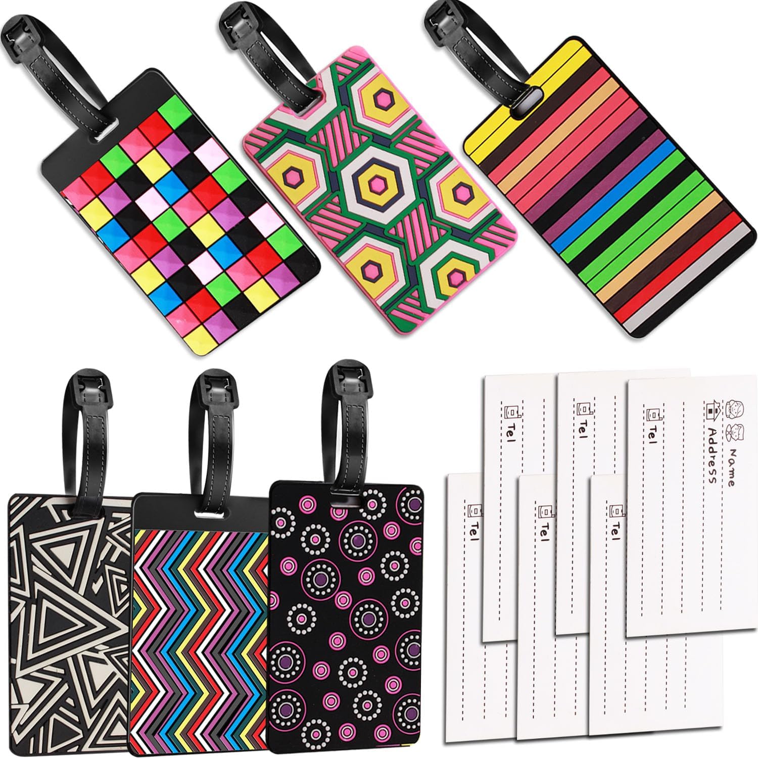 6Pcs Luggage Tags, Travel ID Tags, PVC Waterproof Luggage ...