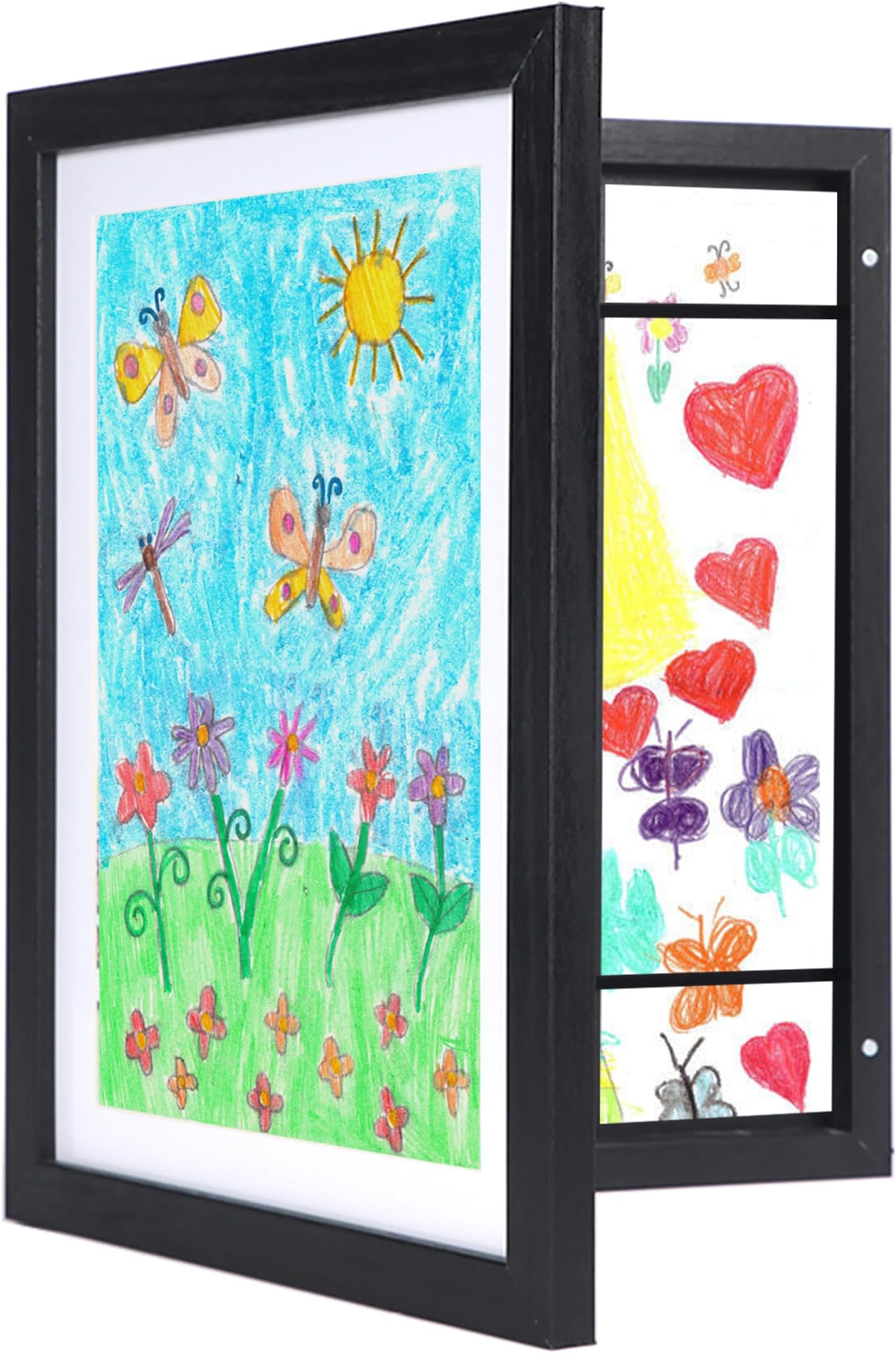Amazon.com: QREIHLPY 2 PCS Kids Art Frames, 8.5x11 Front Opening ...