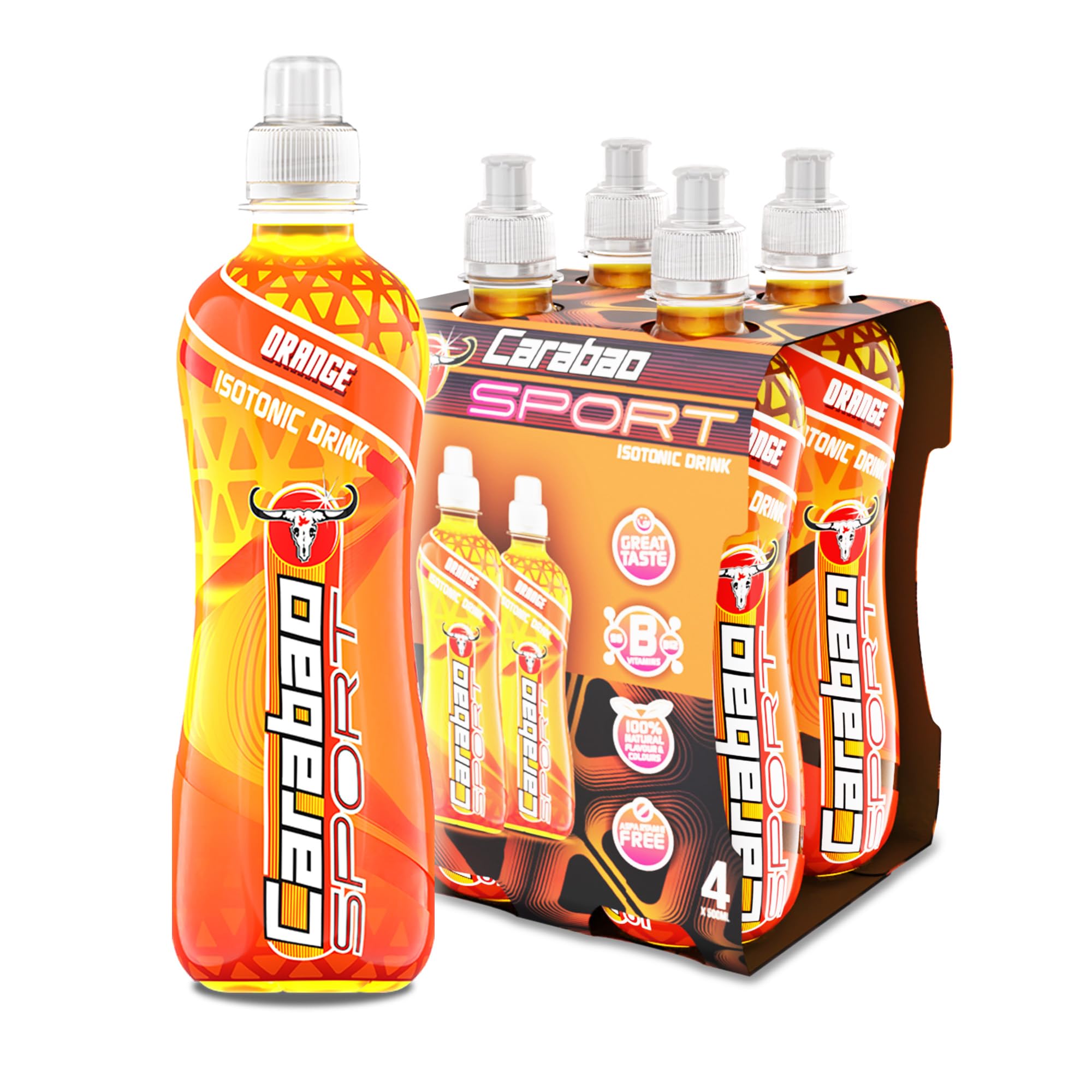 Carabao Sport Energy Drink Orange 4 X 500ml Bottles Case | Desertcart INDIA