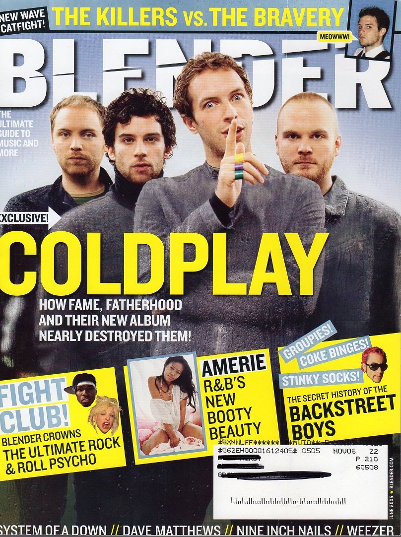 Blender June 2005 Coldplay Cover, The Killers vs The Bravery, Amerie ...