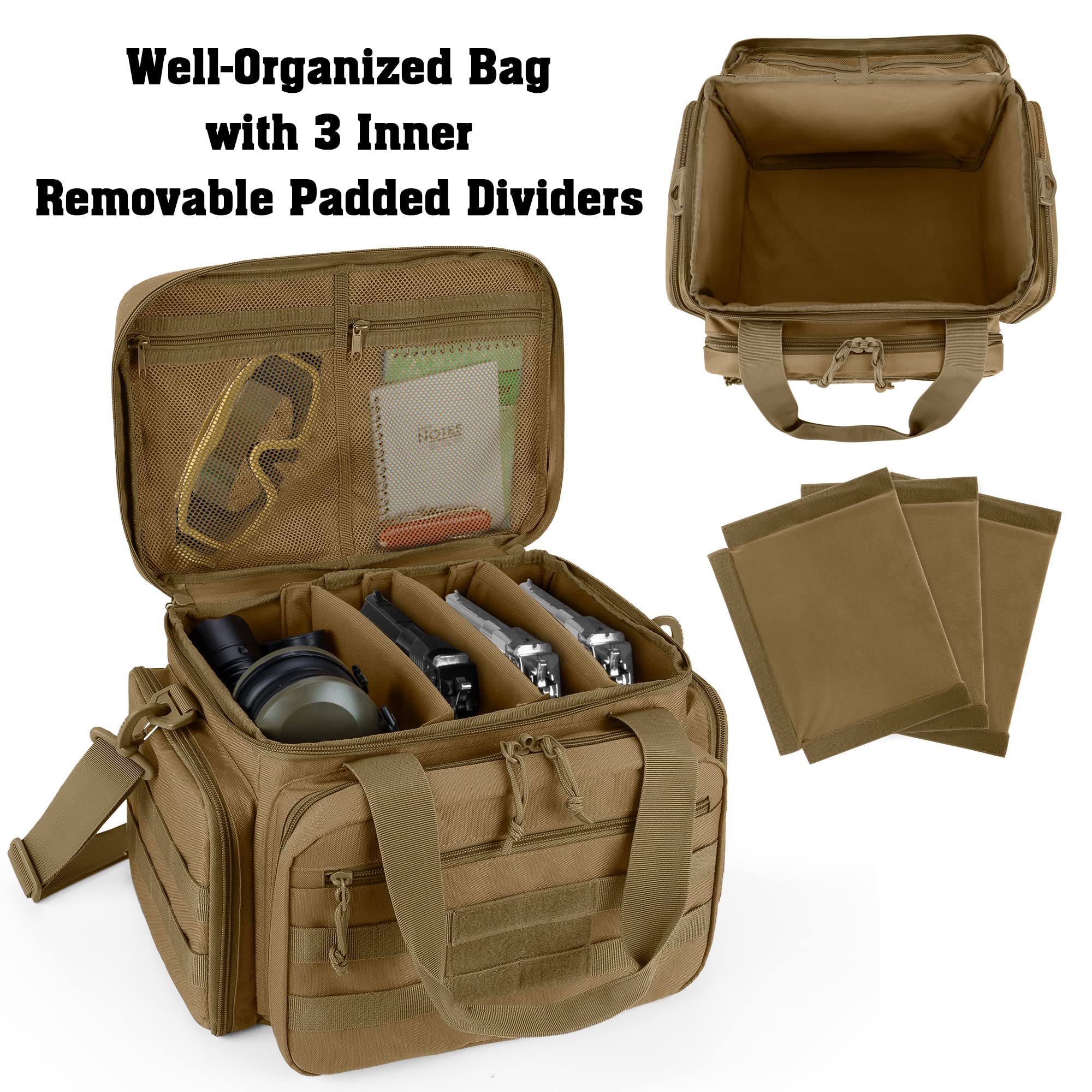 Snapklik.com : DSLEAF Tactical Gun Range Bag For 4 Handguns, Pistol ...