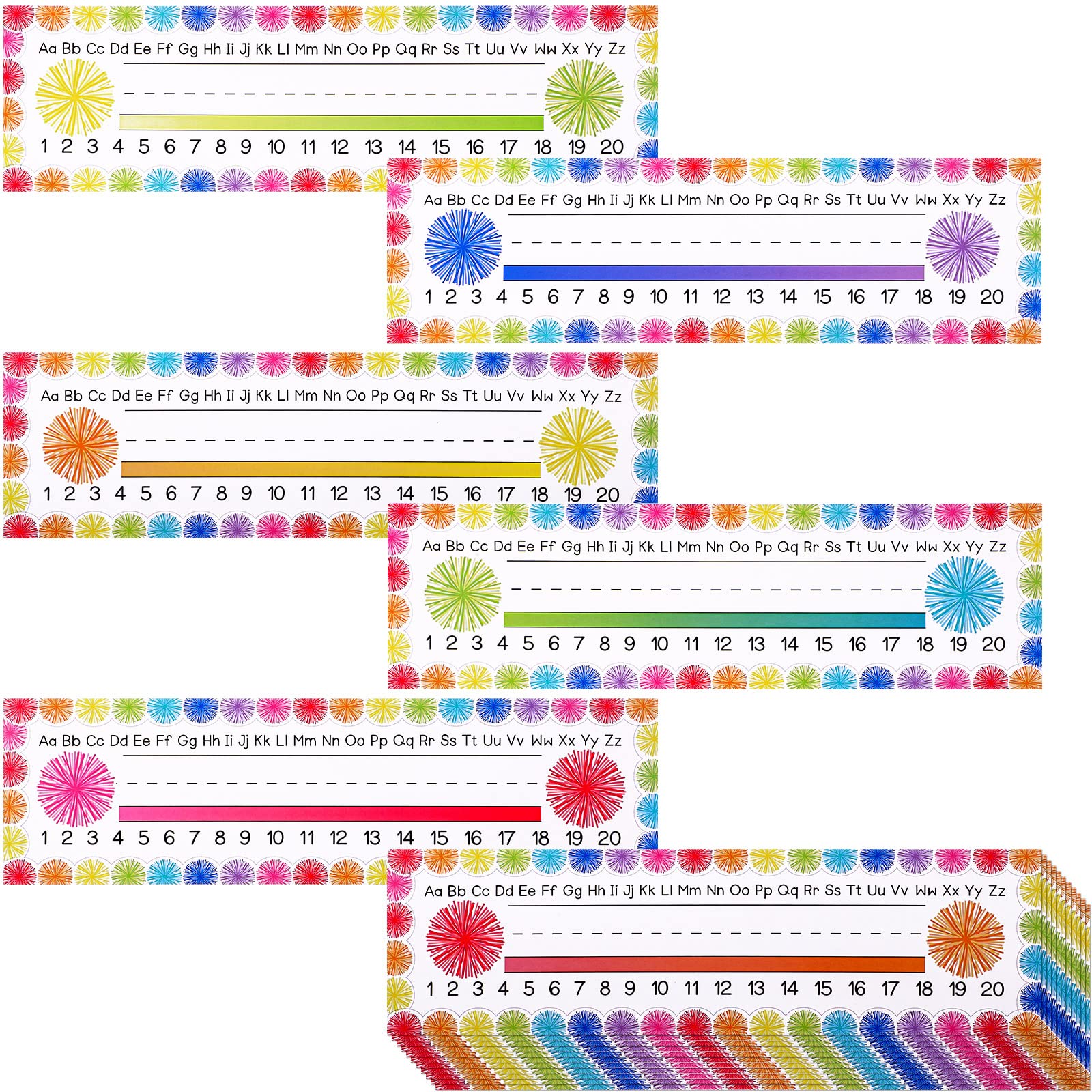 Snapklik.com : 60 Pcs Colorful Fireworks Students Name Plates Classroom ...