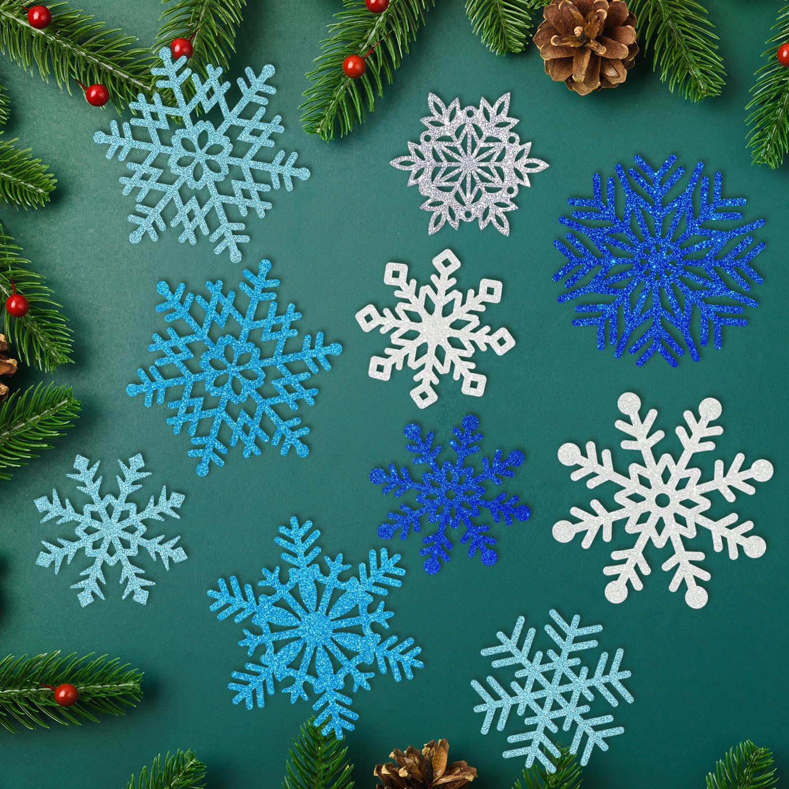 Snapklik.com : Winter Snowflake Cutouts - Glitter Paper Snowflake ...