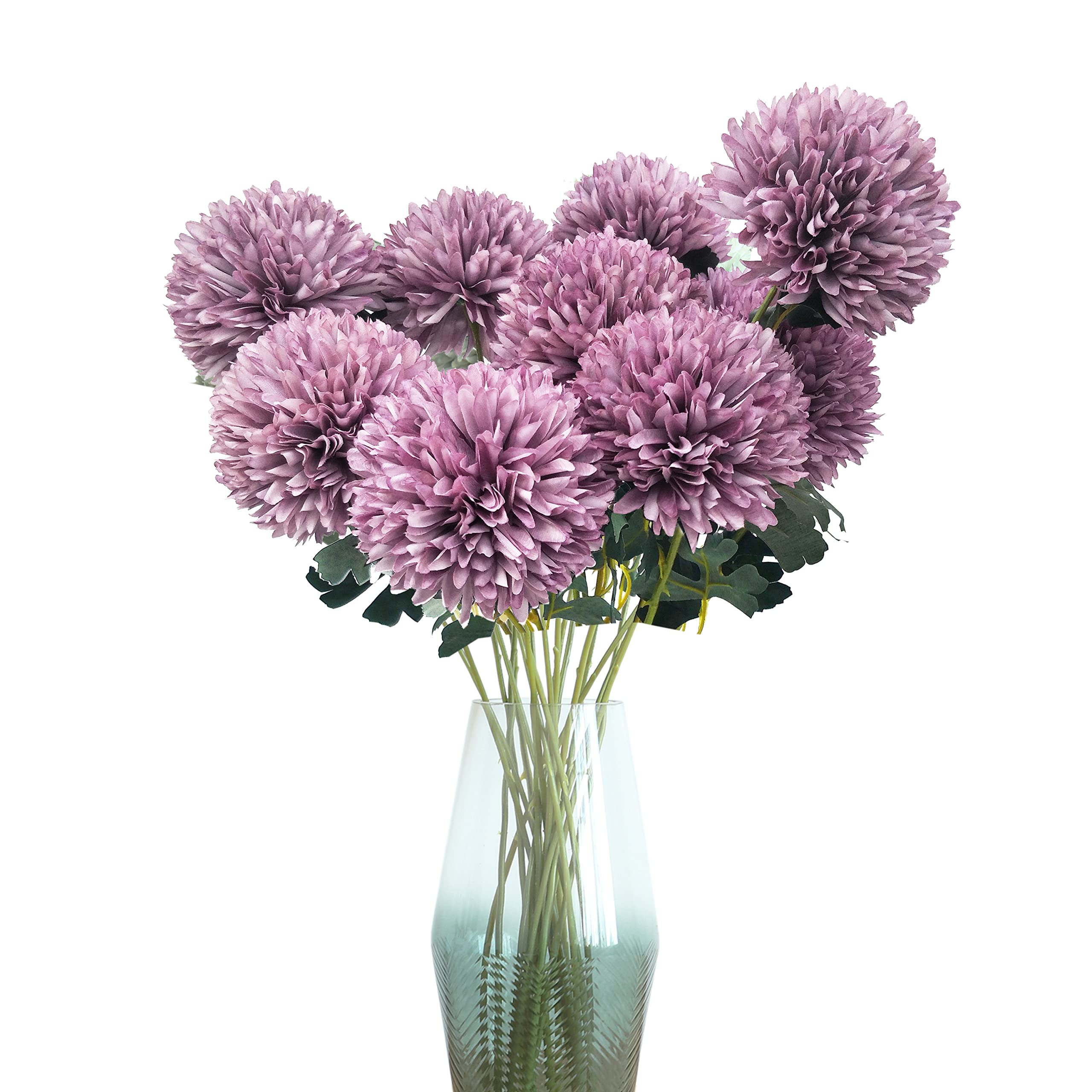 Amazon.com: cn-Knight Artificial Flower 8pcs 22'' Long Stem Silk Pompon ...