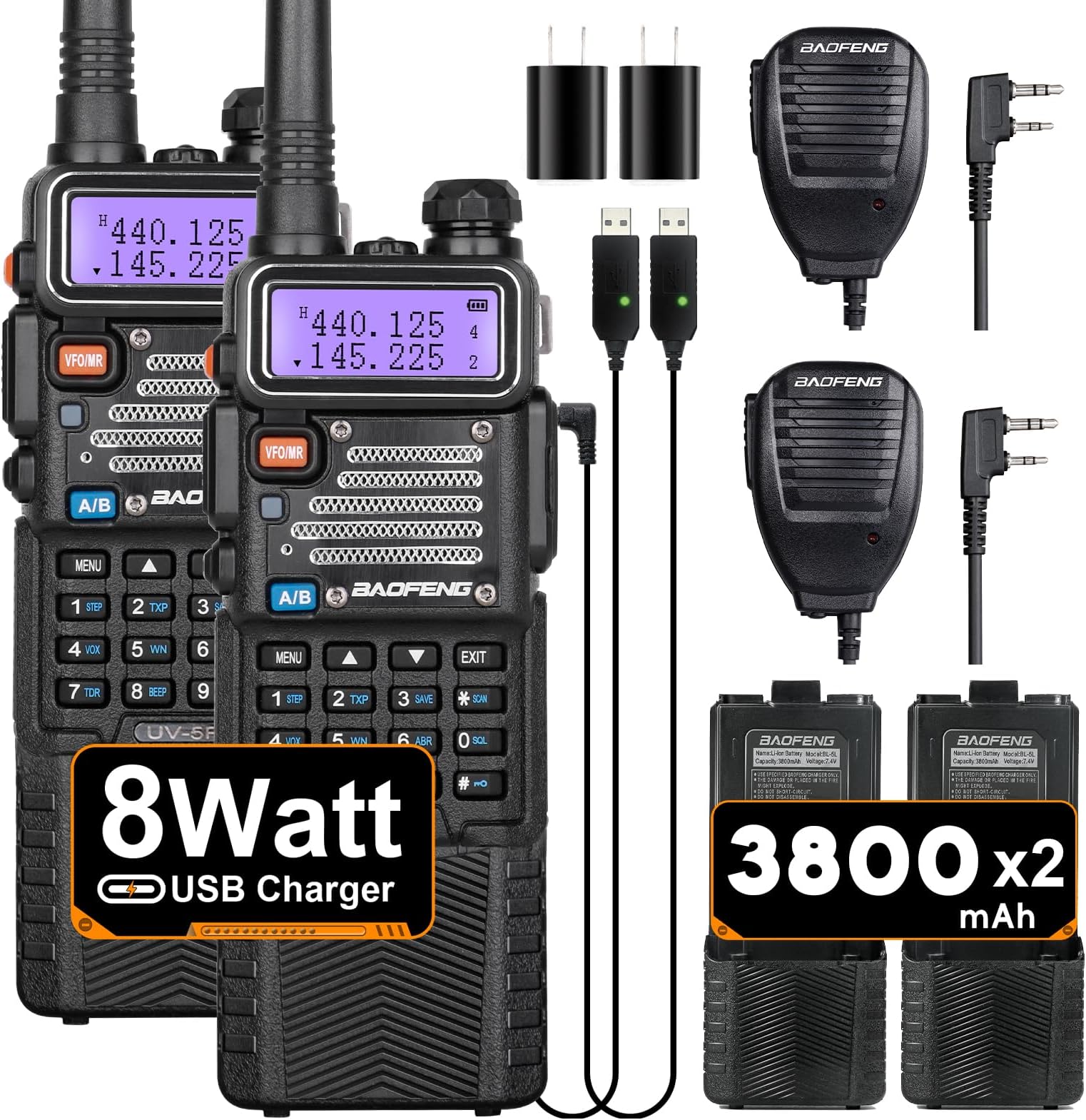 Amazon.com: BAOFENG UV-5R Two Way Radio Handheld Ham Radio Dual Band ...