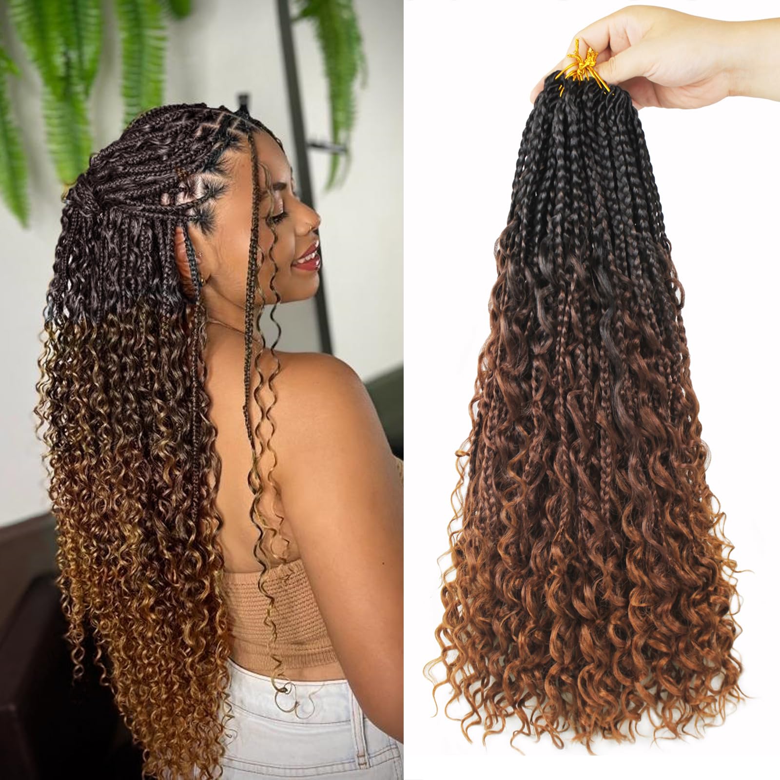 Amazon.com : Vustbeauty 9 Packs Boho Box Braids Crochet Hair 24 Inch ...