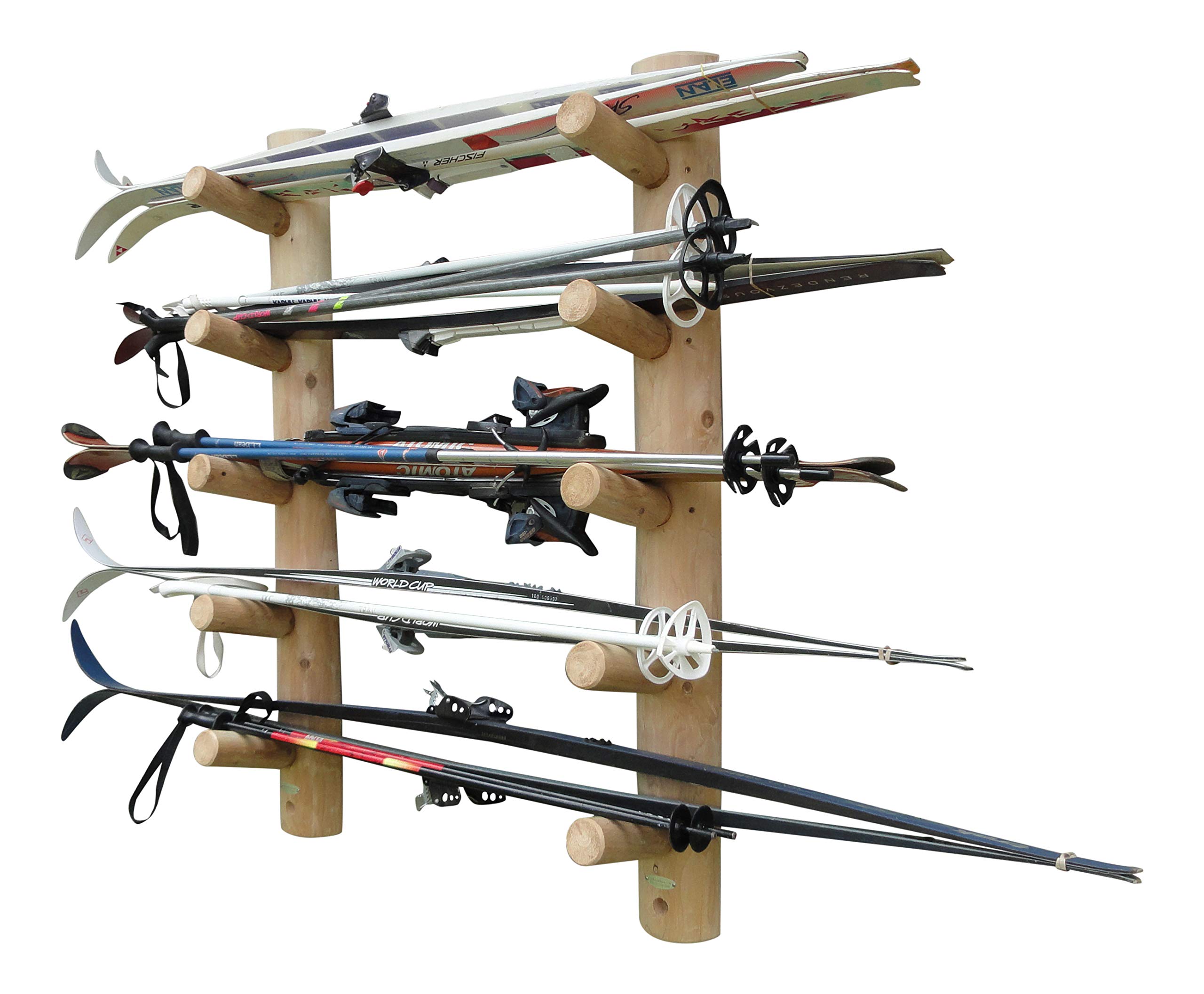 Amazon.com: Log Kayak Rack - 10-Slot Wall-Mounted Rack, Ski Storage ...