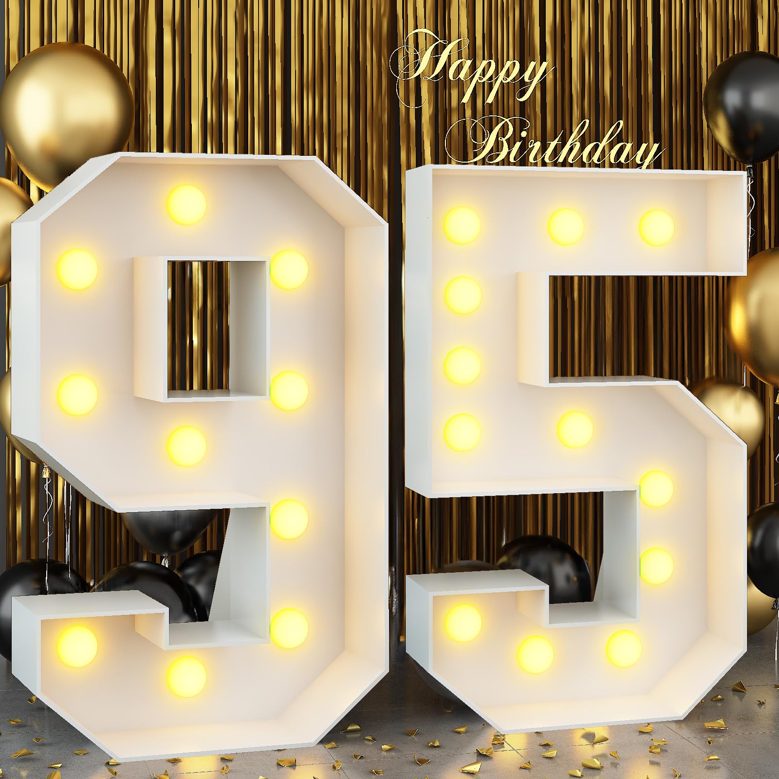 Amazon.com: 4ft Light Up Numbers 95 Large Numbers with Lights Bulbs ...