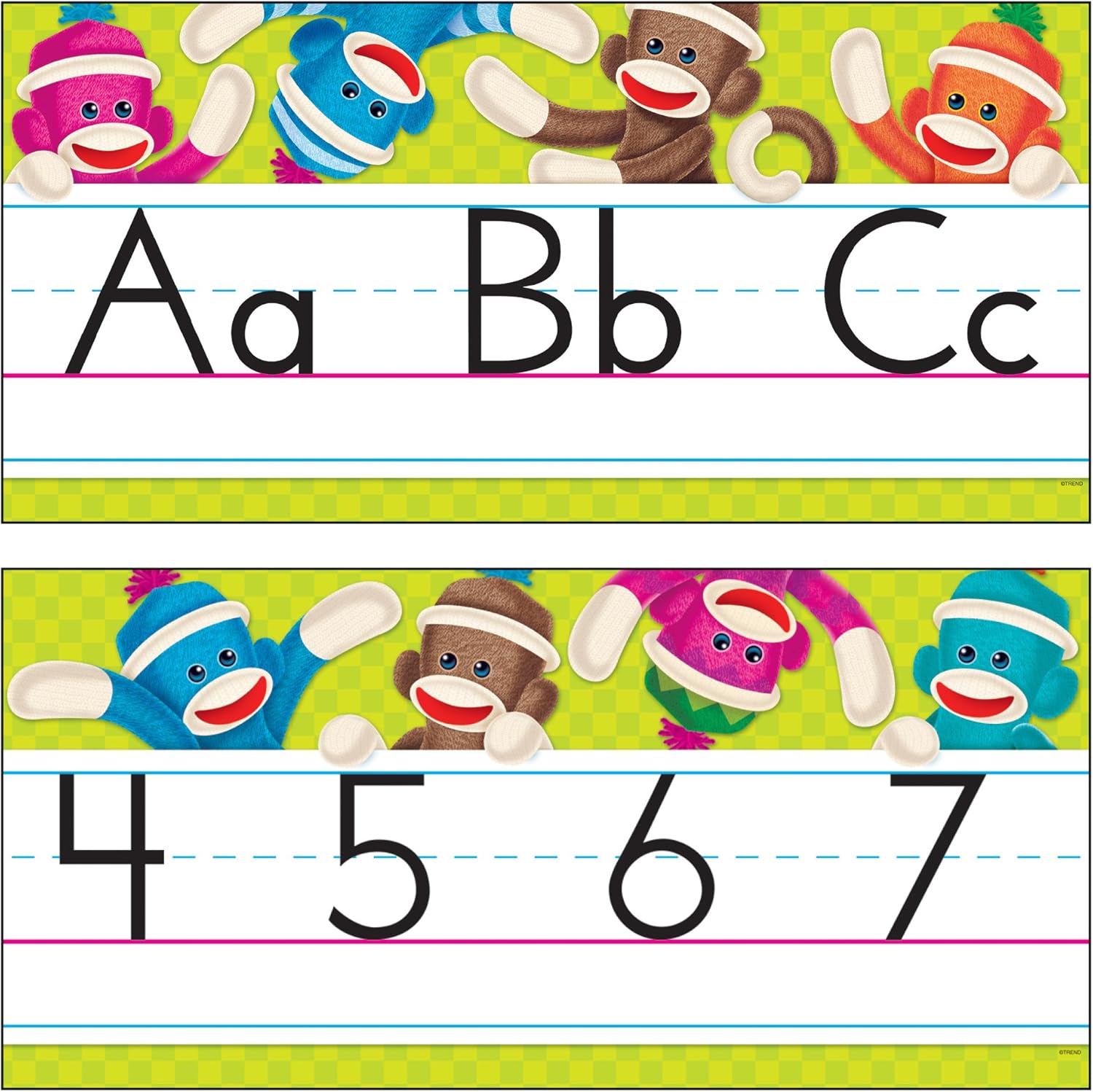 Amazon.com: TREND enterprises, Inc. Sock Monkeys Alphabet Line Standard ...