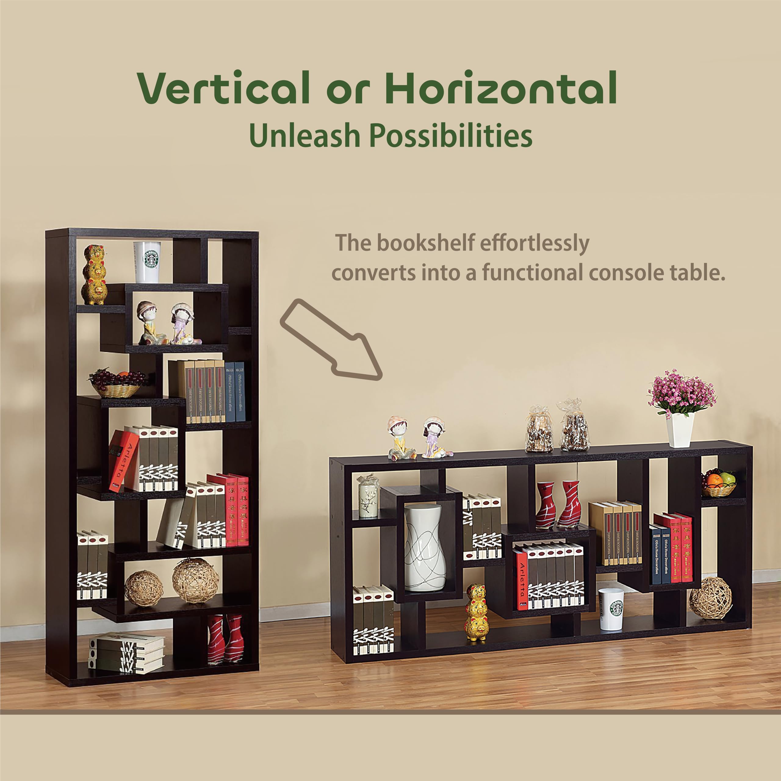 Io Homes Bookcase Hello Furniture 5 Tier Bookshelf Display Cabinet