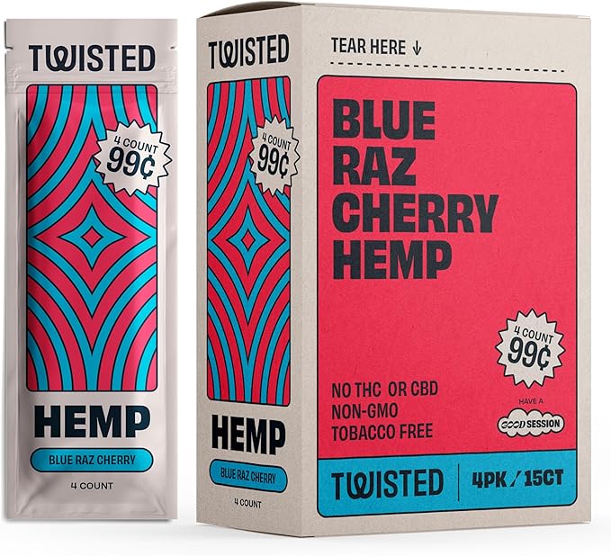 Amazon.com: Twisted Hemp Wraps Natural Herbal Rolling Papers 4 Wraps ...
