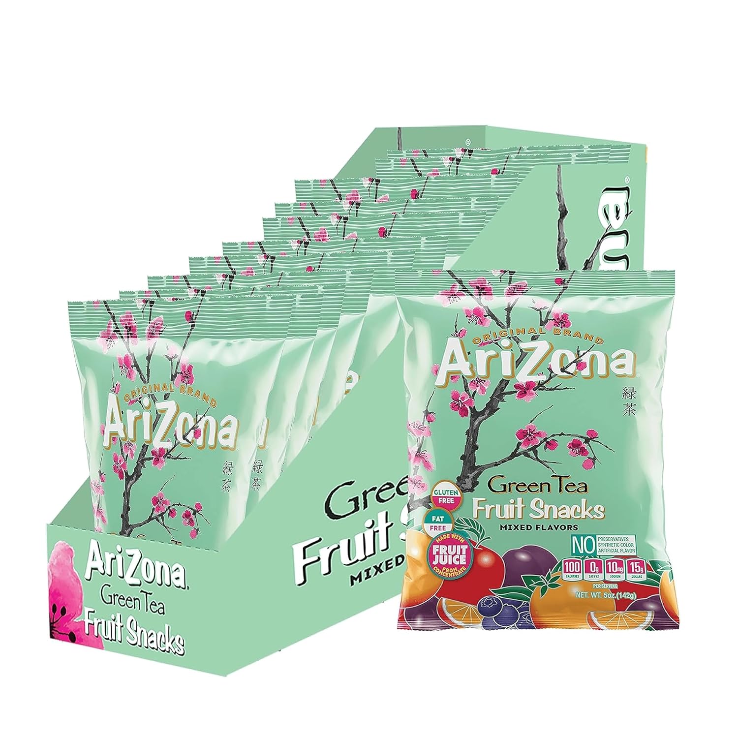 Amazon.com : AriZona Green Tea Fruit Snacks, Gluten Free Mixed Fruit ...