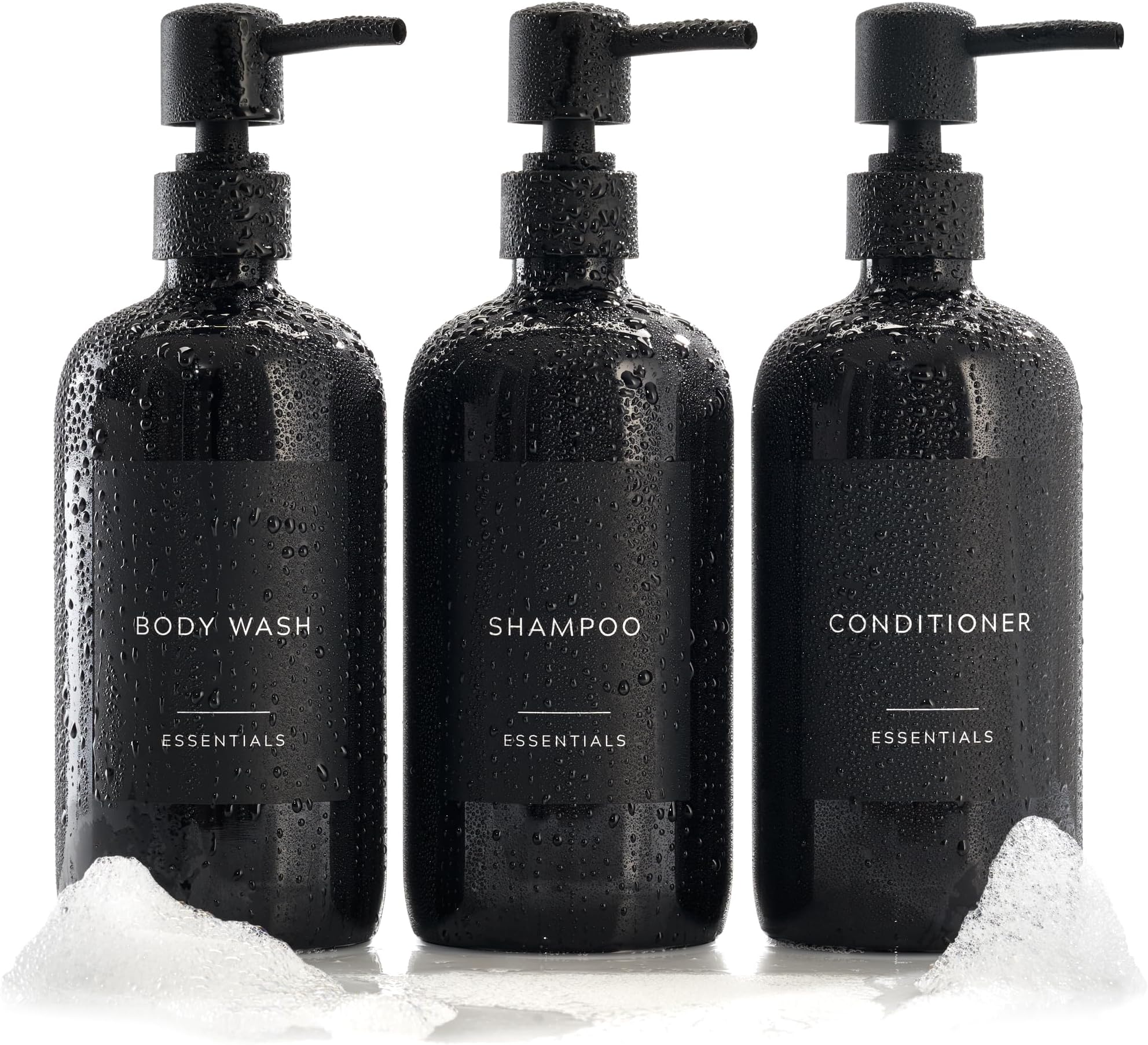 Amazon.com: Shampoo and Conditioner Dispenser with Black Plastic Pump ...
