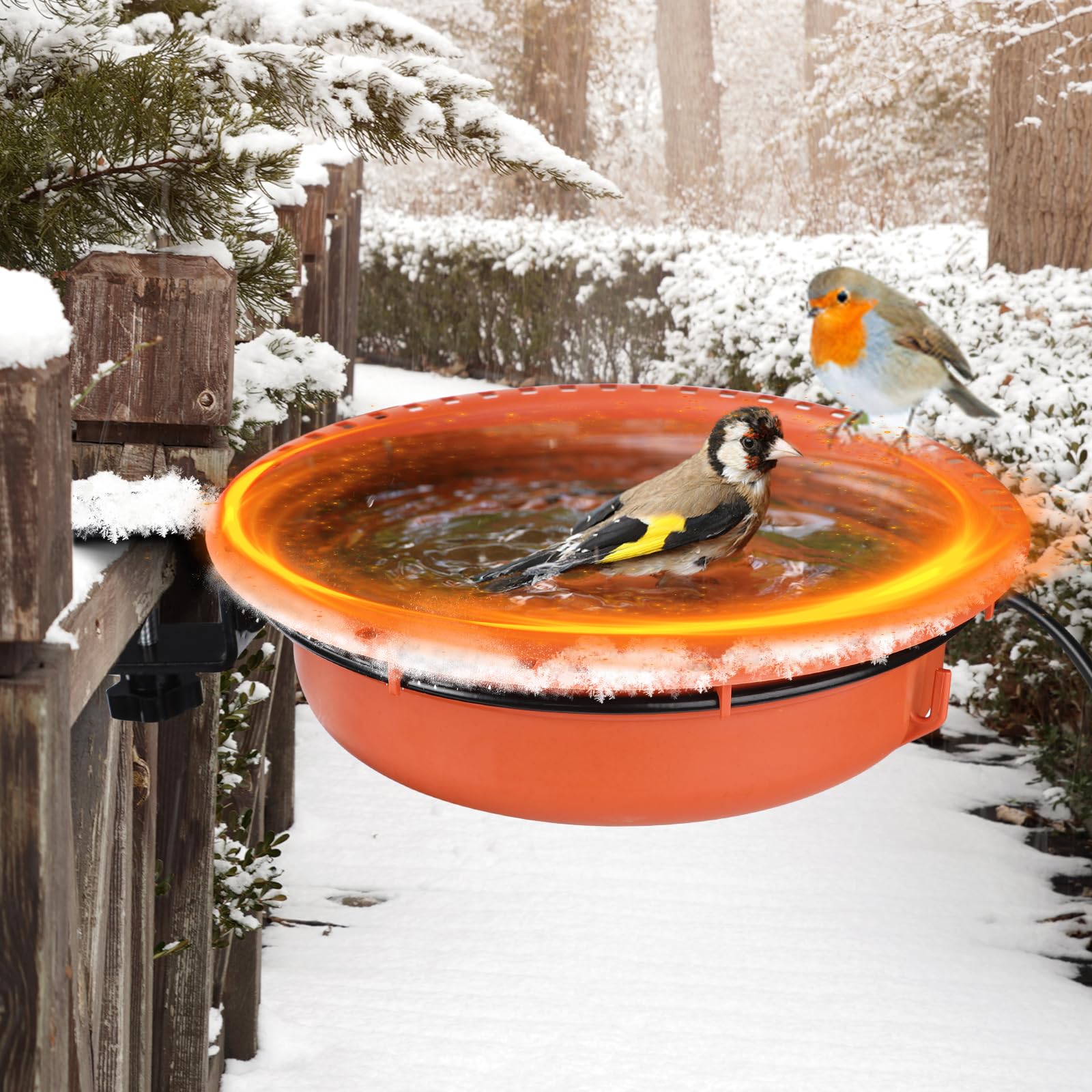Amazon.com: EGOMYRON Heated Bird Bath for Outdoor, Deck Mounted ...
