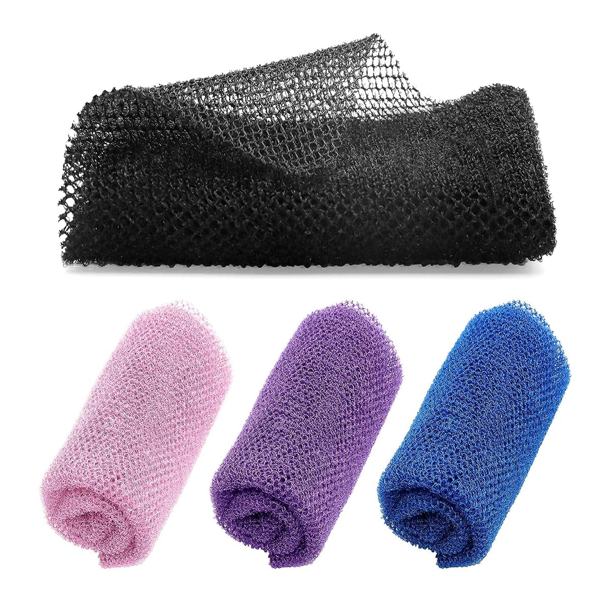 ALMEKAQUZ 4 Pcs African Net Sponge African Exfoliating Net African Net ...