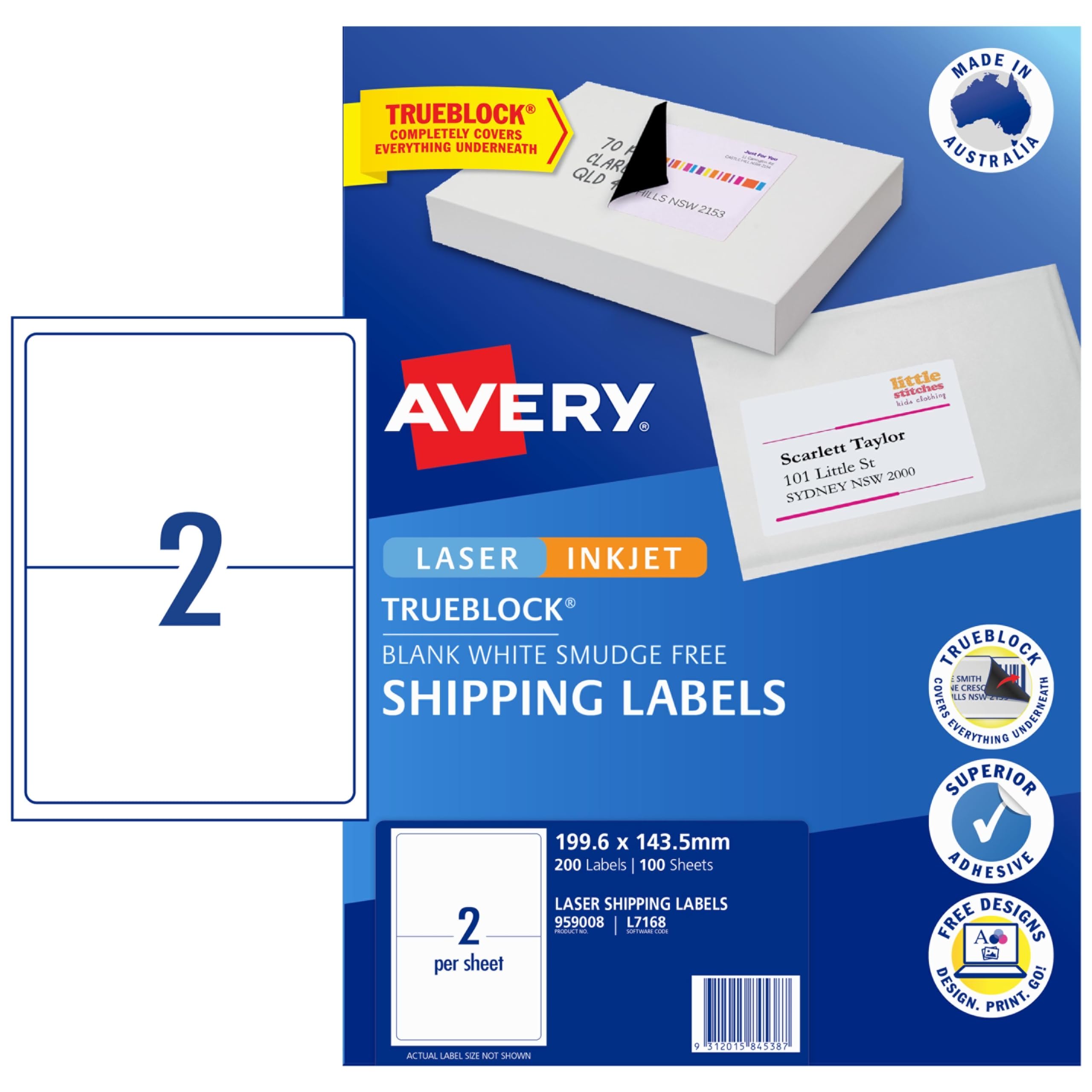 Avery Trueblock A4 Labels for Inkjet & Laser Printers - Printable ...