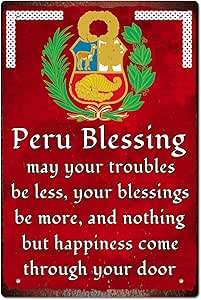 Amazon.com: AOKDEER Peru Blessing Metal Signs, Unique Peruvian Inspired ...