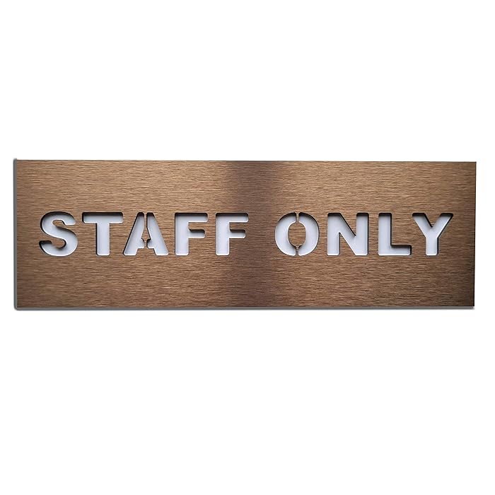Buy BSYDESIGN Aluminium Bronze Staff only Sign - Office Plaque for ...