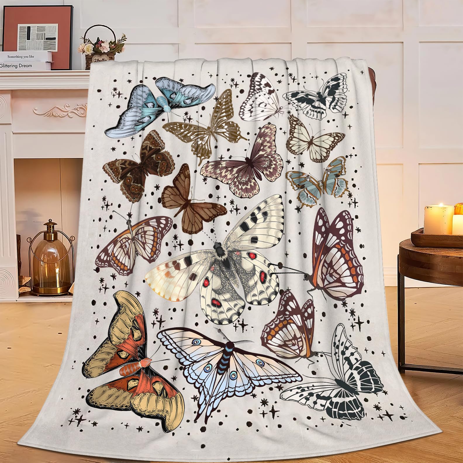 Amazon.com: Butterfly Blanket Boho Butterfly Fleece Throw Blanket Super ...