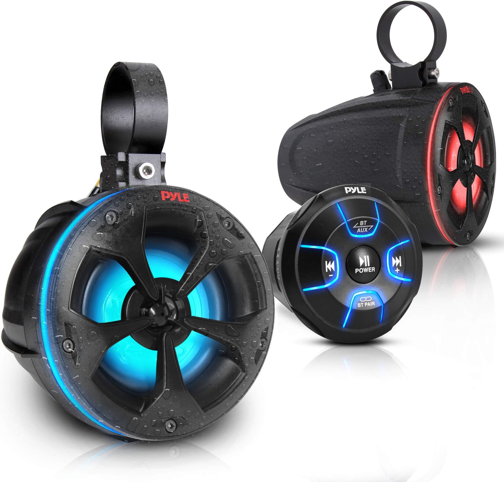 Amazon.com: Pyle 2-Way Waterproof Off Road Speakers - 4" 800W Active ...