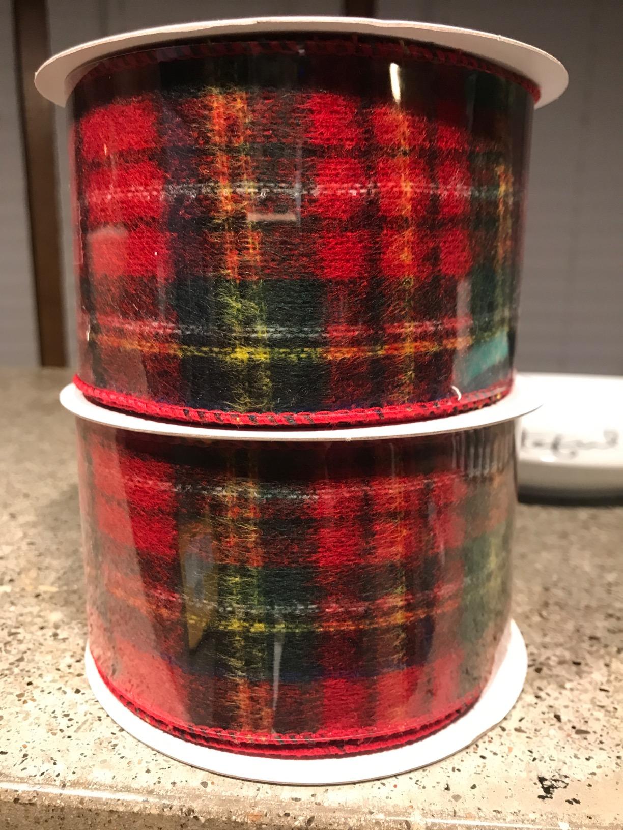 Amazon.com: Homeford Christmas Flannel Plaid Wired Edge Ribbon, Red ...