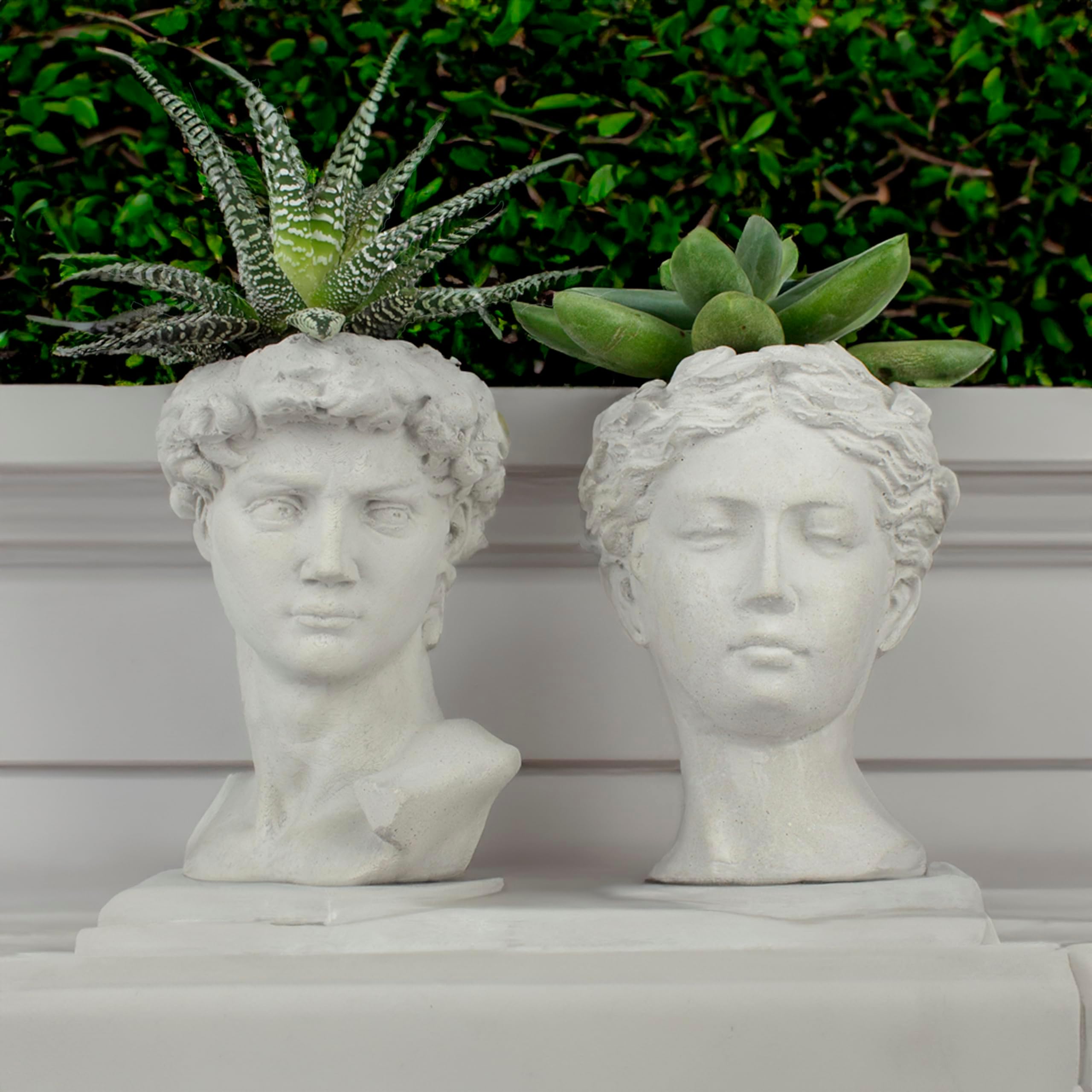 Amazon.com : Lucky Winner Greek Statue Head Cement Planter - Unique ...