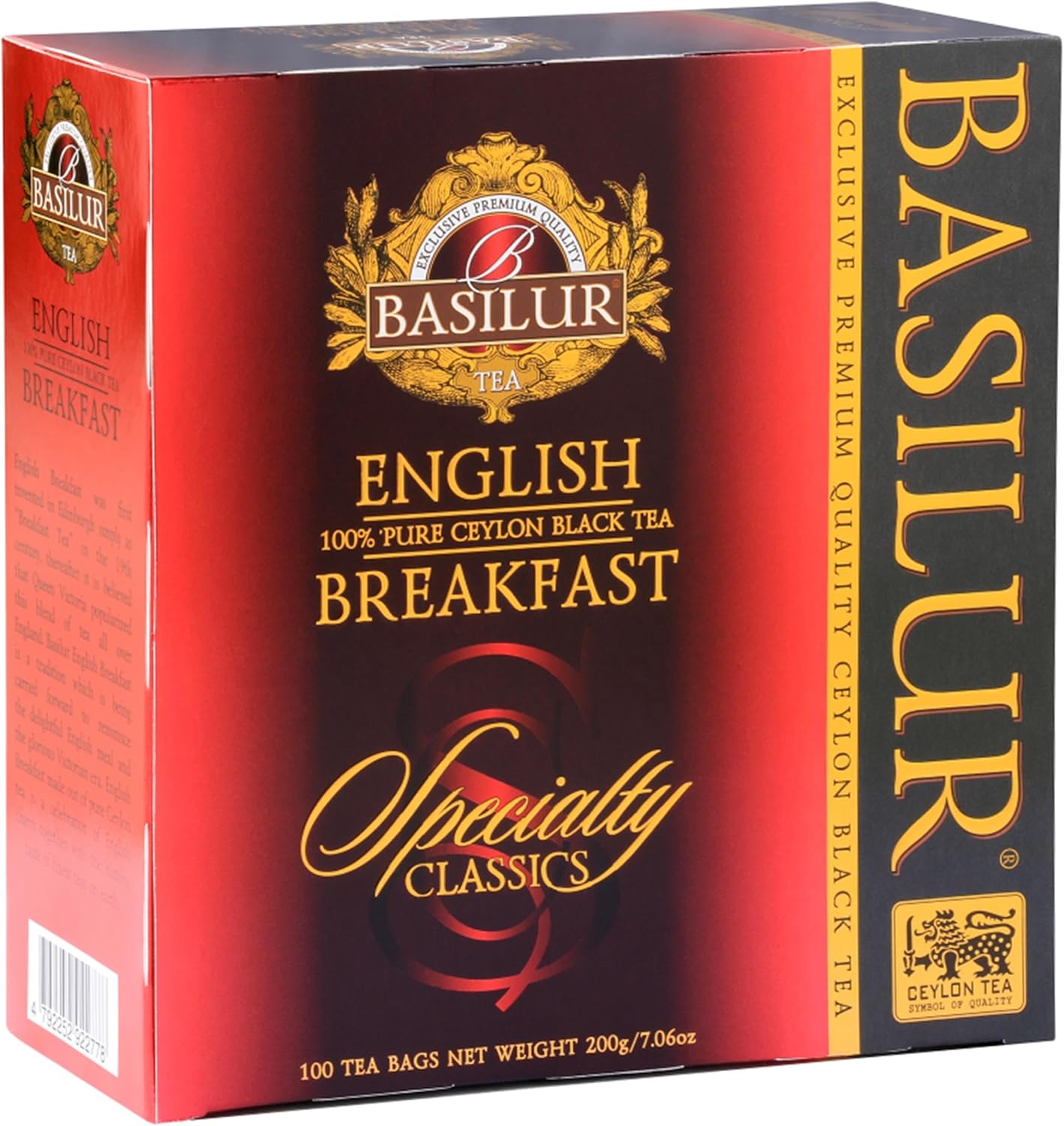 BASILUR English Breakfast - Black Tea in Sachets, 100x2g (x1) : Amazon.co.uk: Grocery