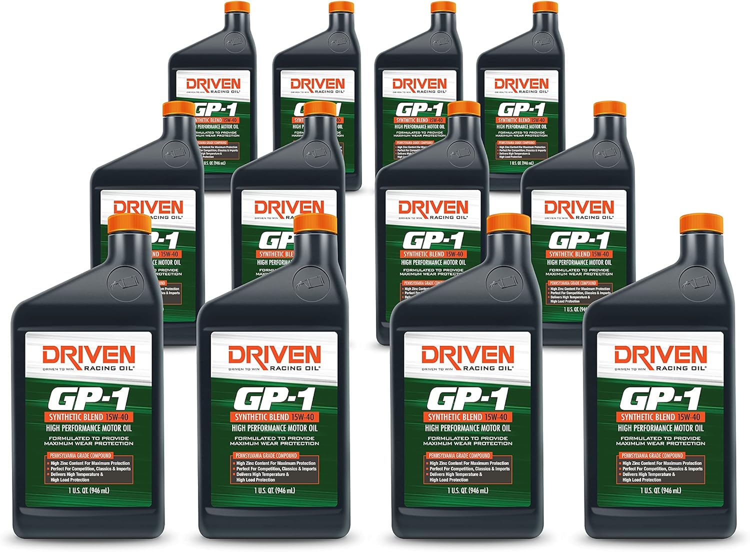 Amazon.com: Driven Racing Oil GP-1 Synthetic Blend Motor Oil 15w-40 (12 ...
