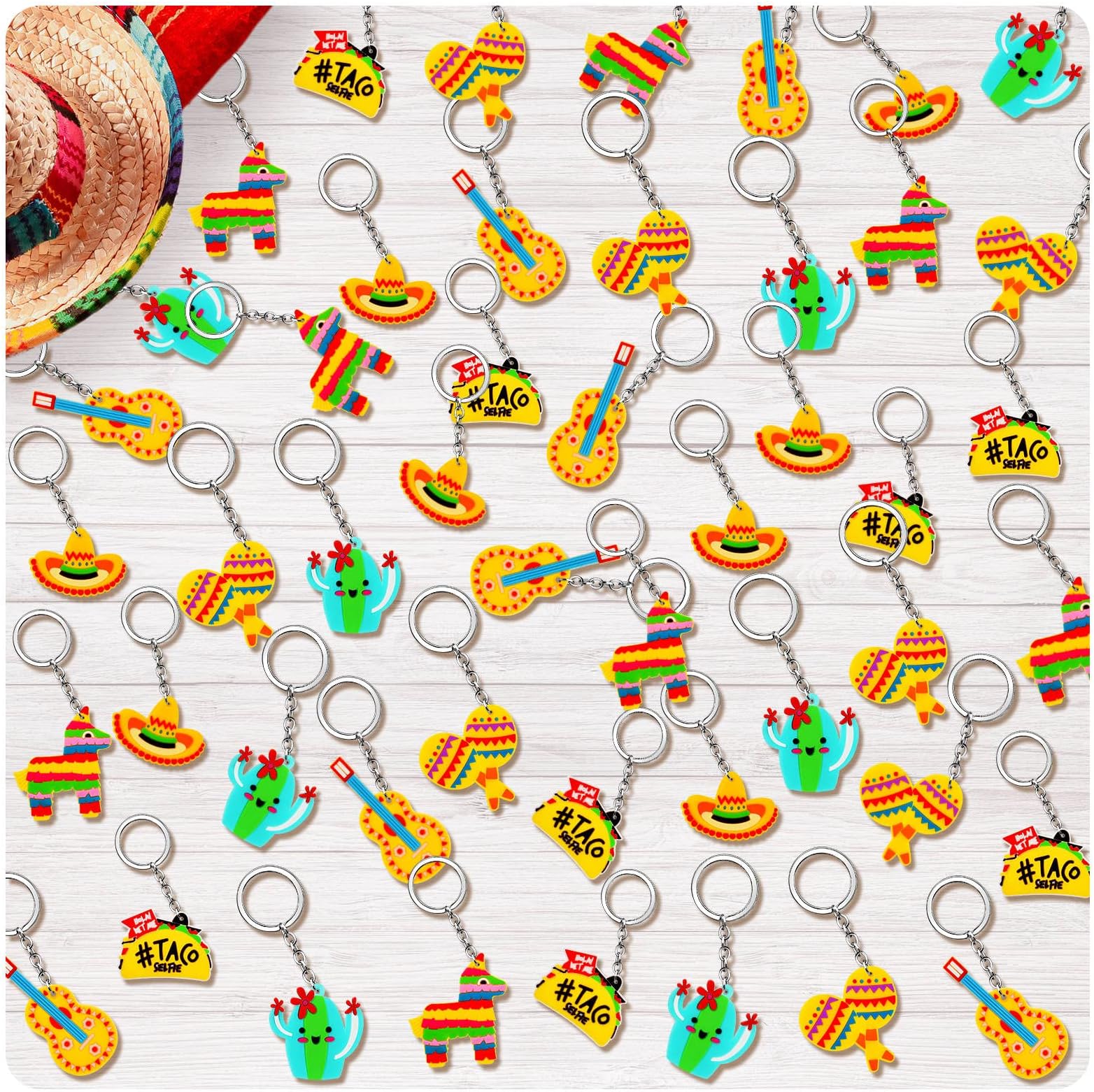 Amazon.com: Aukolass 50PCS Fiesta Gift Tags, Thank You Tags for Mexican ...