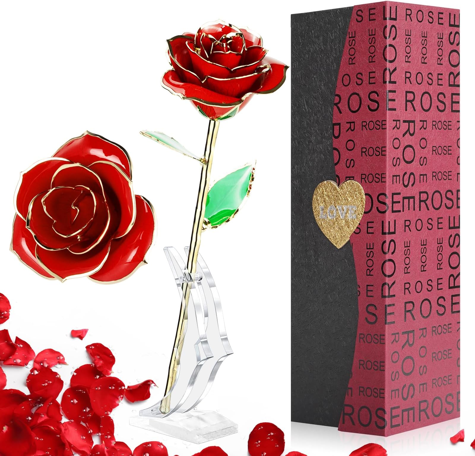 ADAZ 24K Goldene Ewige Rose, Geschenk für Frauen Mutter Sie Freundin ...