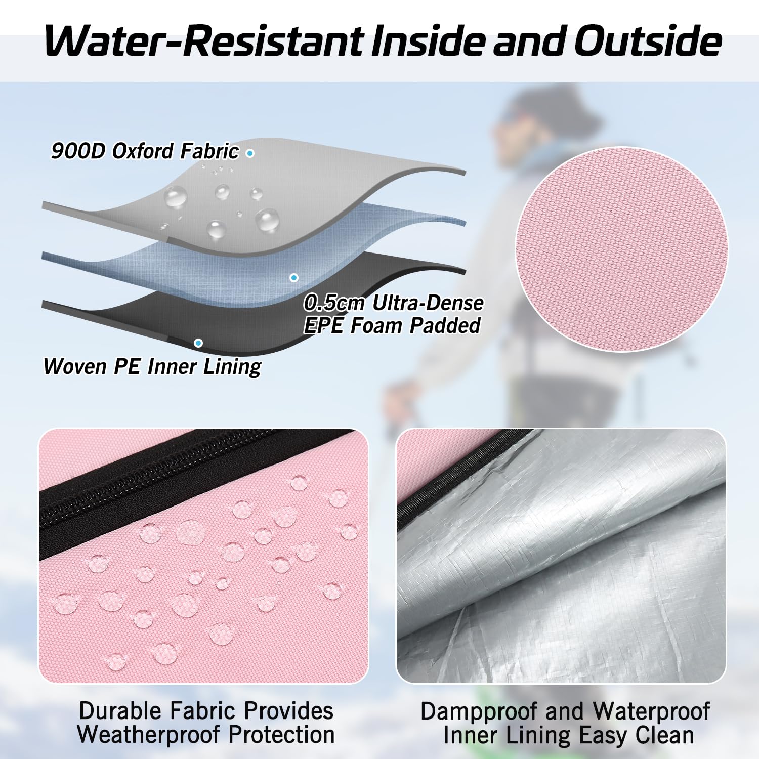 Snapklik.com : InduSKY Padded Ski Bag - Waterproof, Adjustable Length ...