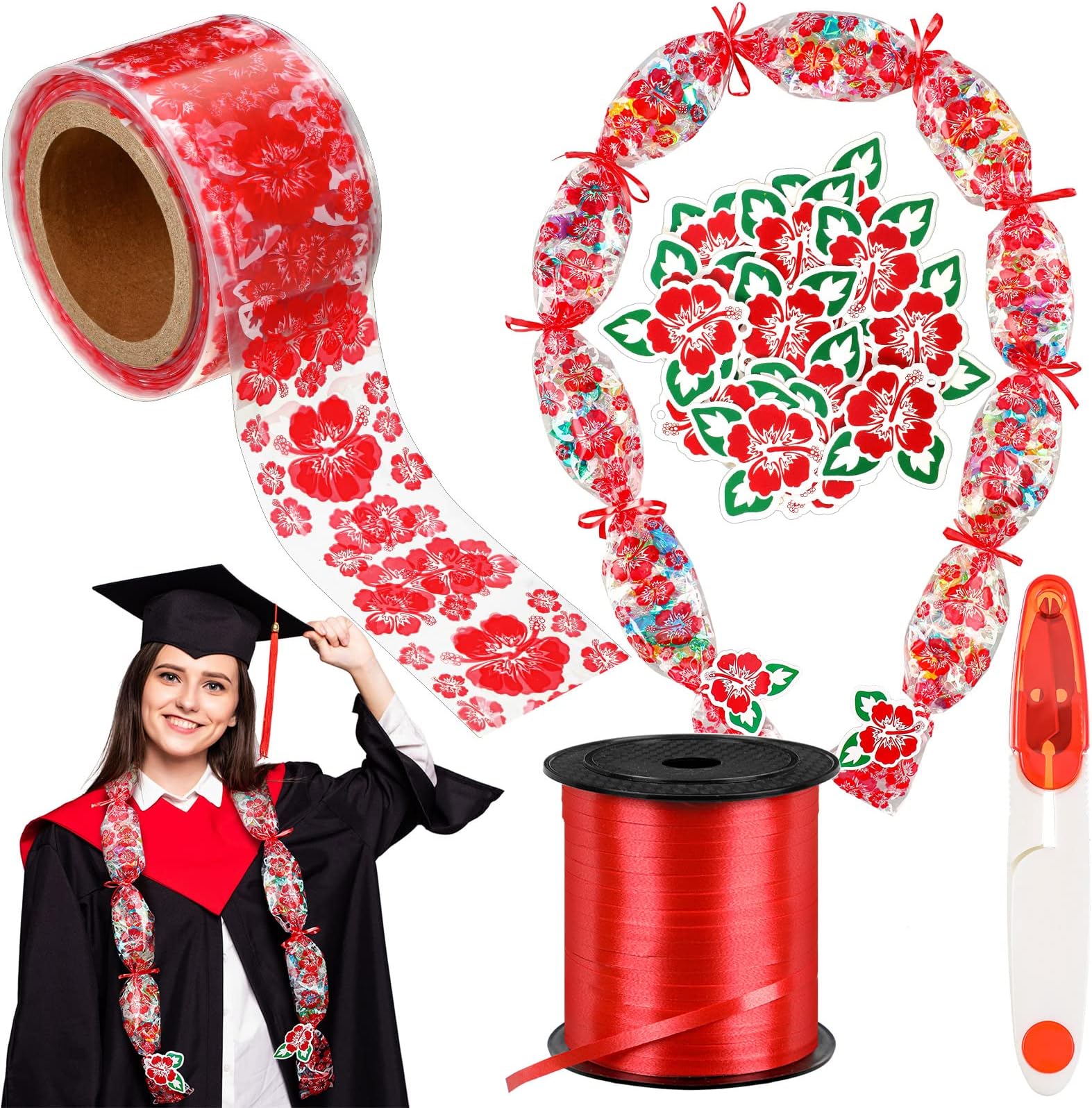 Amazon.com: Kisston Graduation Candy Lei Making Kit Includes 12 Pcs ...