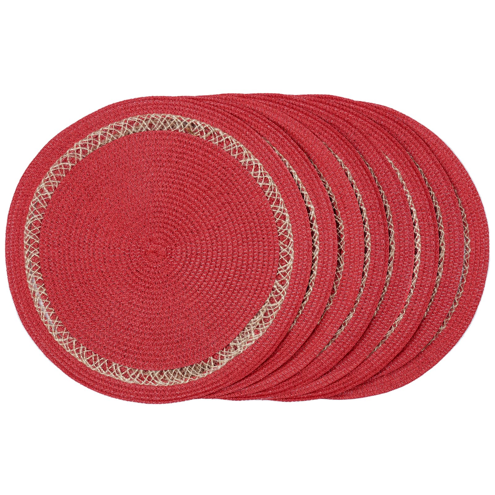 Amazon.com: AHHFSMEI Round Paper and Jute Braided Placemats Set of 8 ...