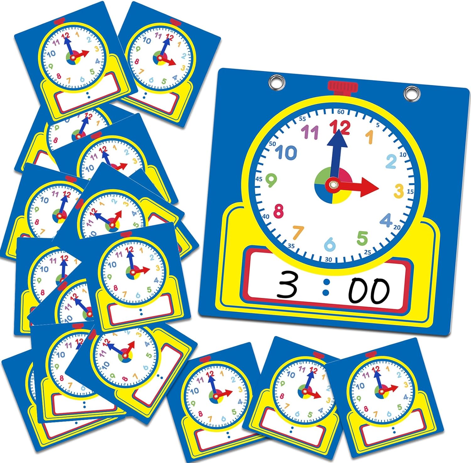 Amazon.com: Junkin 25 Pcs Teaching Clock Kit, Learning Clocks for Kids ...