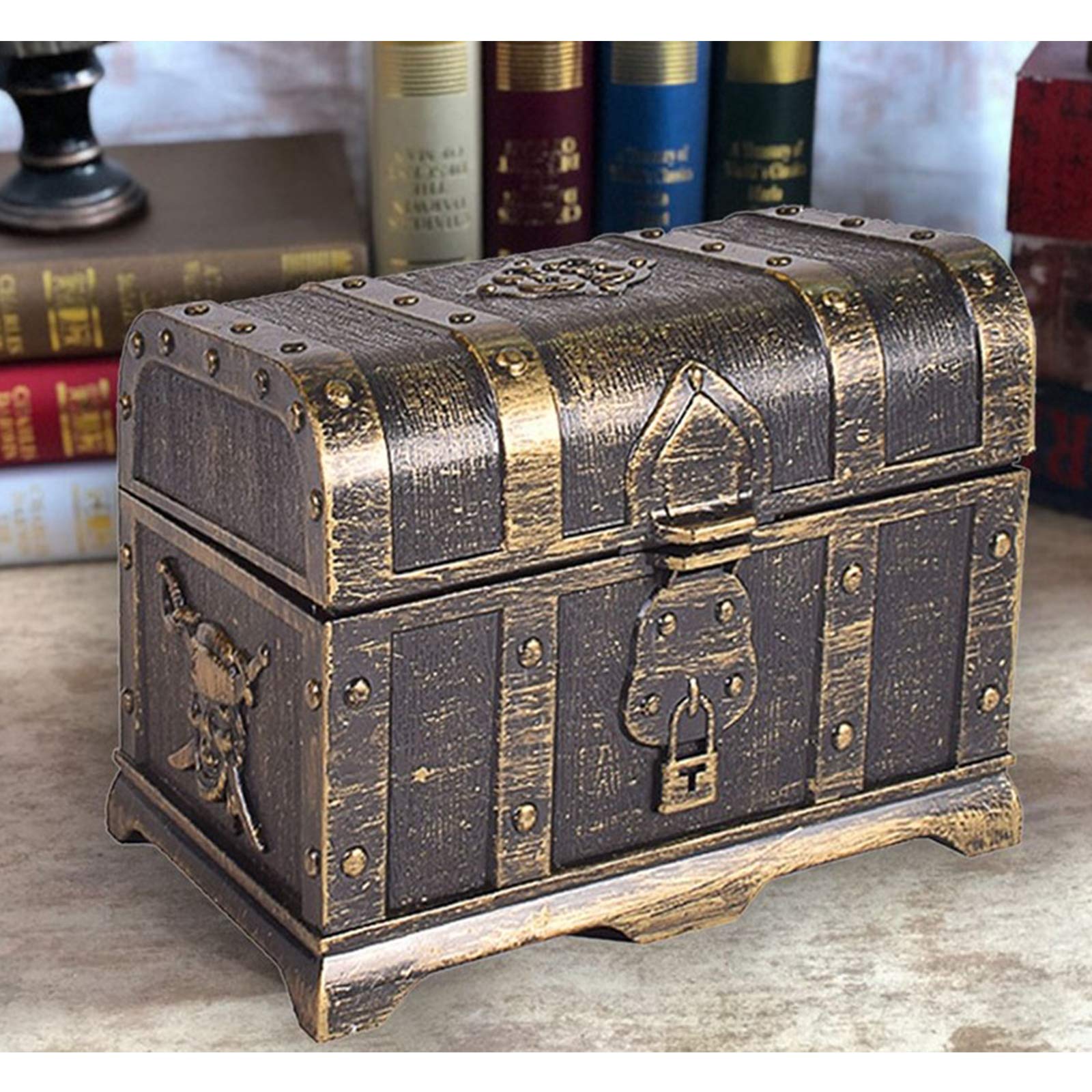 Pirate Treasure Chest Box Toy Antique Pirate Jewelry Box Treasure Chest ...