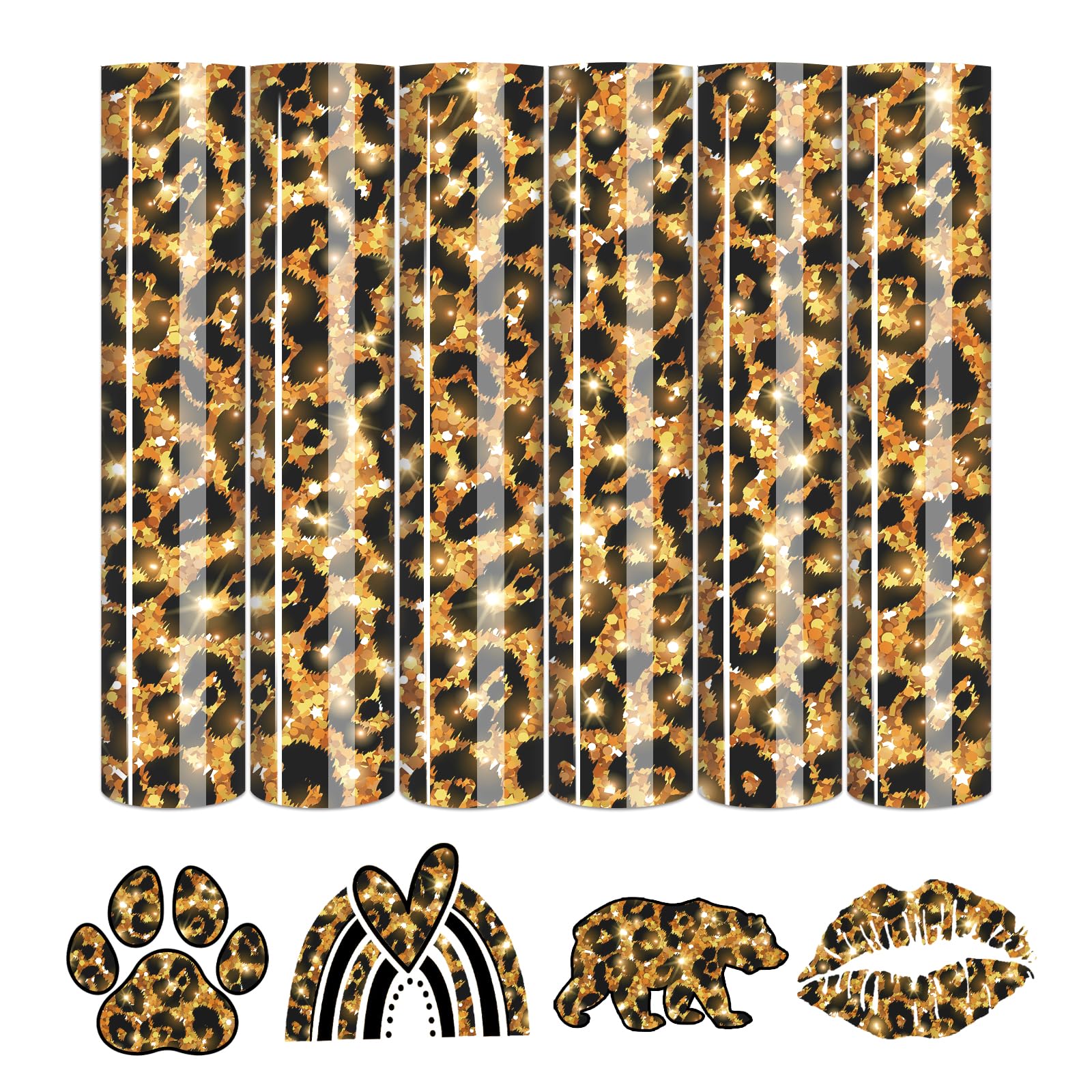 Amazon.com: Tintnut Leopard HTV Heat Transfer Vinyl - 6Sheets 12 X 10 ...