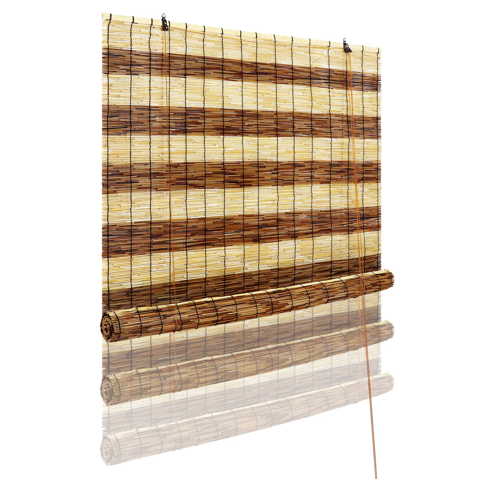 Tgzwme Bamboo Reed Roll-Up Blind Shades for Windows,47" W x 71" H ...