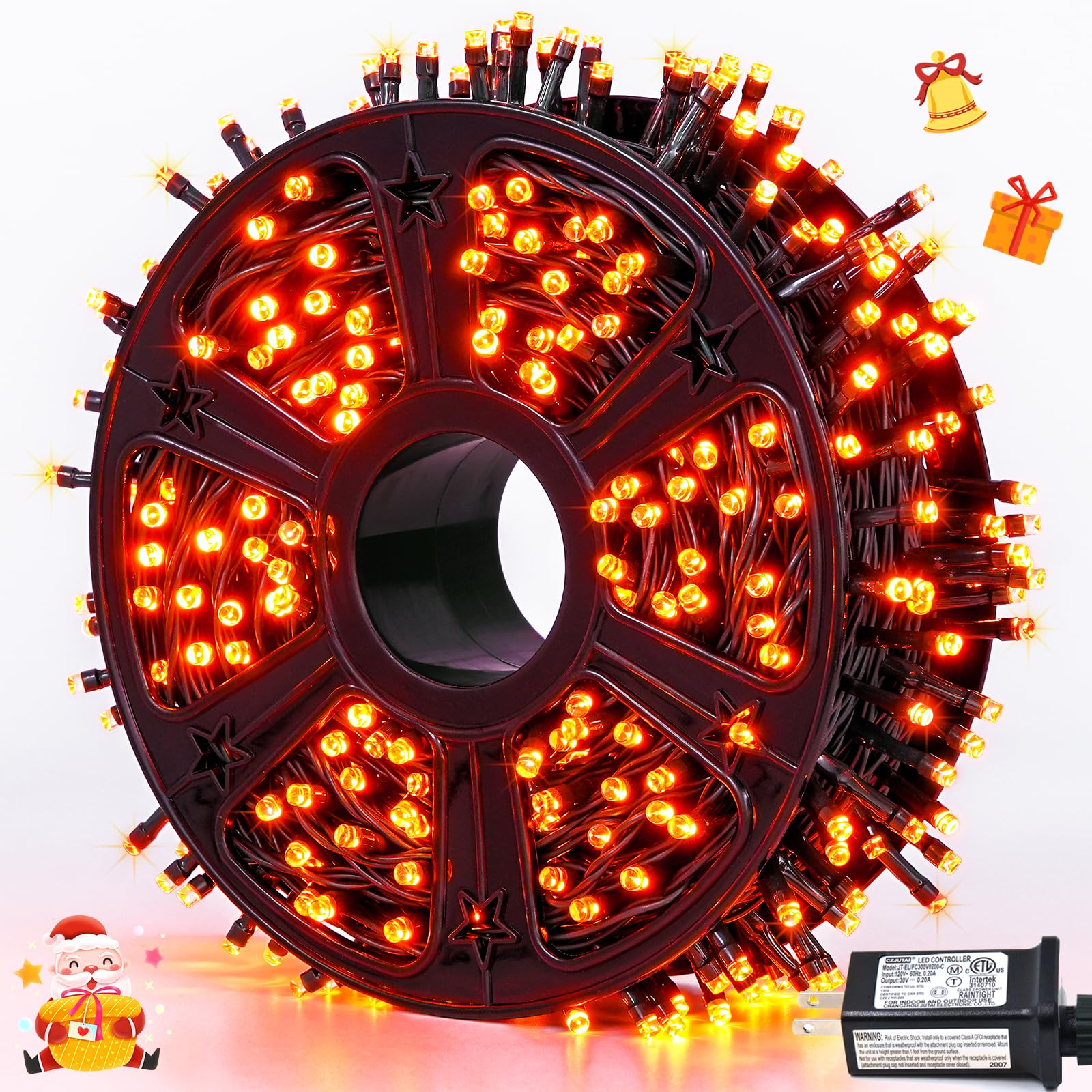 JMEXSUSS 500 LED Orange Christmas Lights Outdoor, 173ft Thanksgiving ...