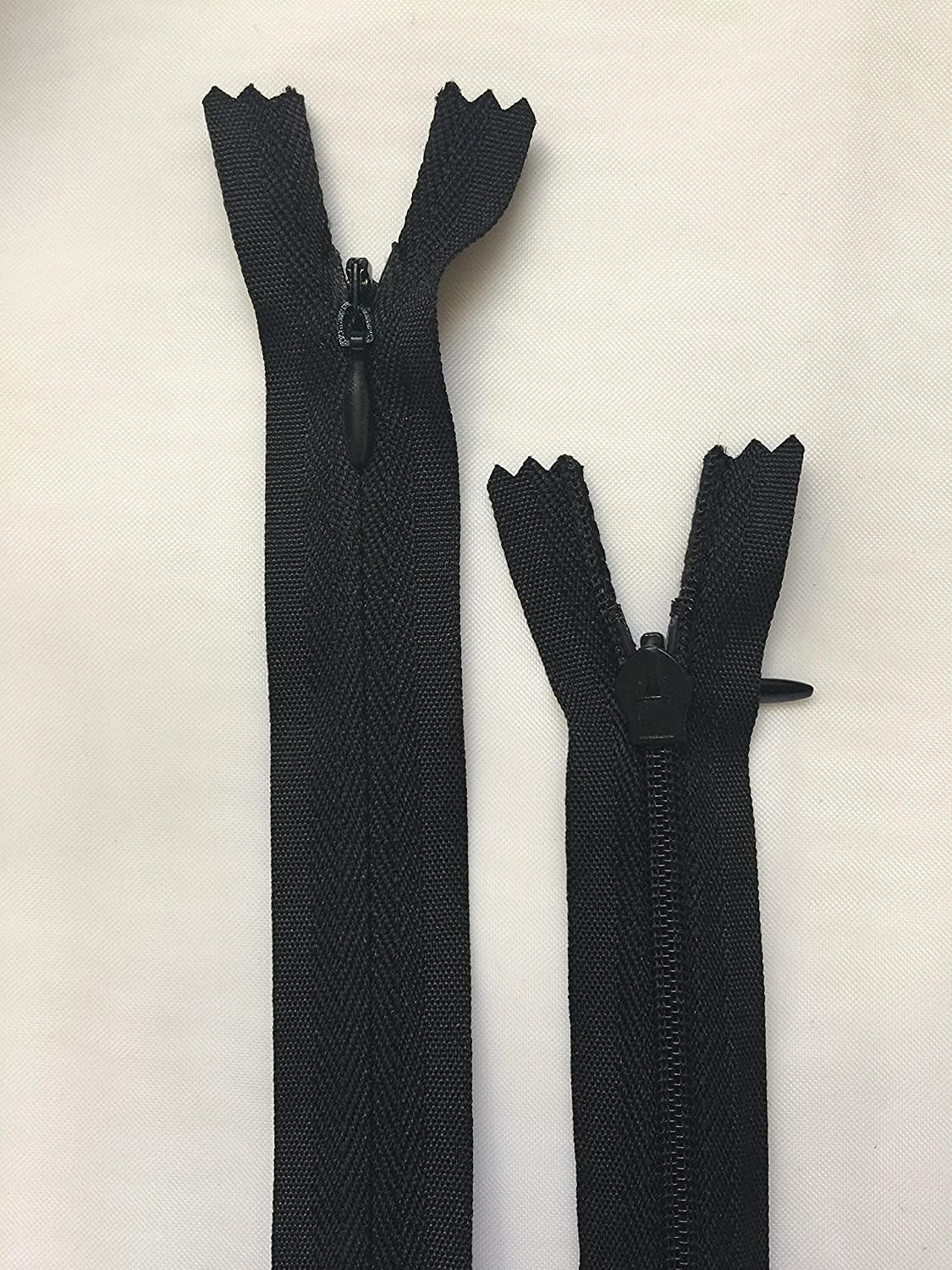 Invisible Zip,Woven, Concealed,Close-END (Black, 22 inch/ 55 cm ...