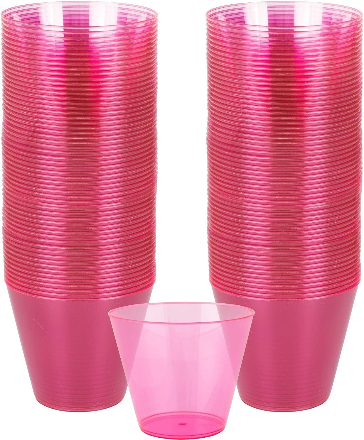 Amazon.com: Bright Pink Disposable Plastic Cups - 9oz, 72 Pieces ...