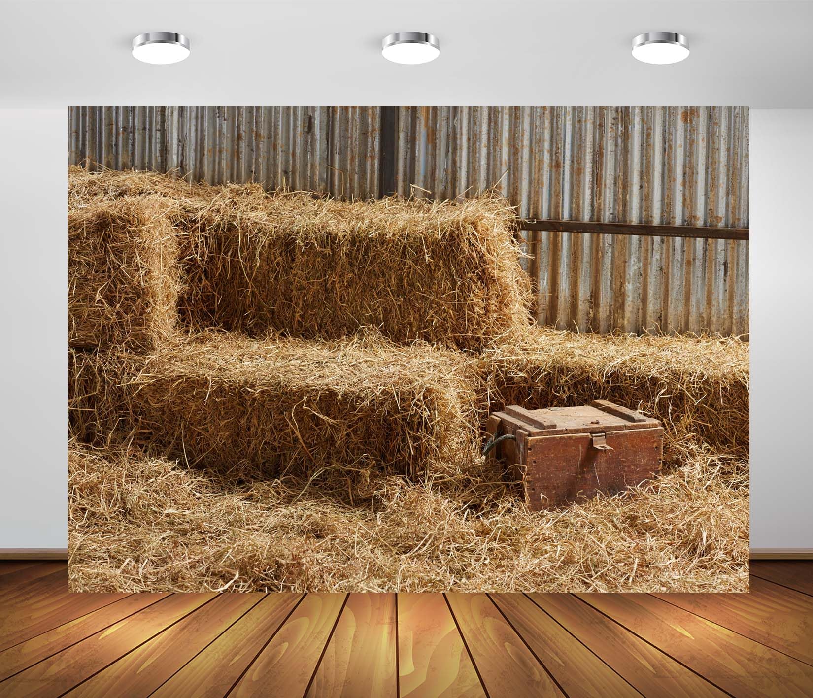Amazon.com : BELECO 5x3ft Fabric Farm Barn Haystack Backdrop Barn House ...