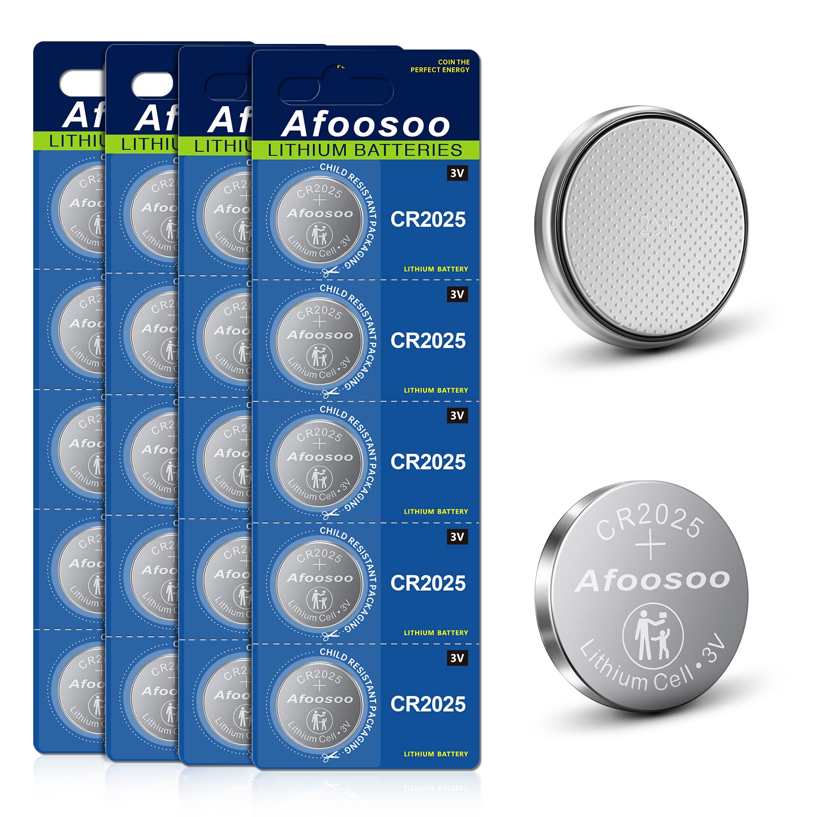Afoosooafoosoo Cr2025 3v Lithium Coin Battery 20 Pack Cr 2025 ...