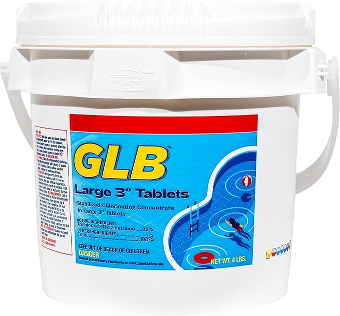Amazon.com : GLB Large 3 Inch Tablets (4 lb) : Swimming Pool Chlorine ...