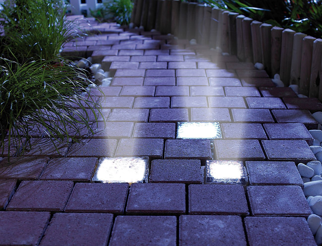 Glass Block Path Lights Brass Brick Light Charleston Frosted Glass