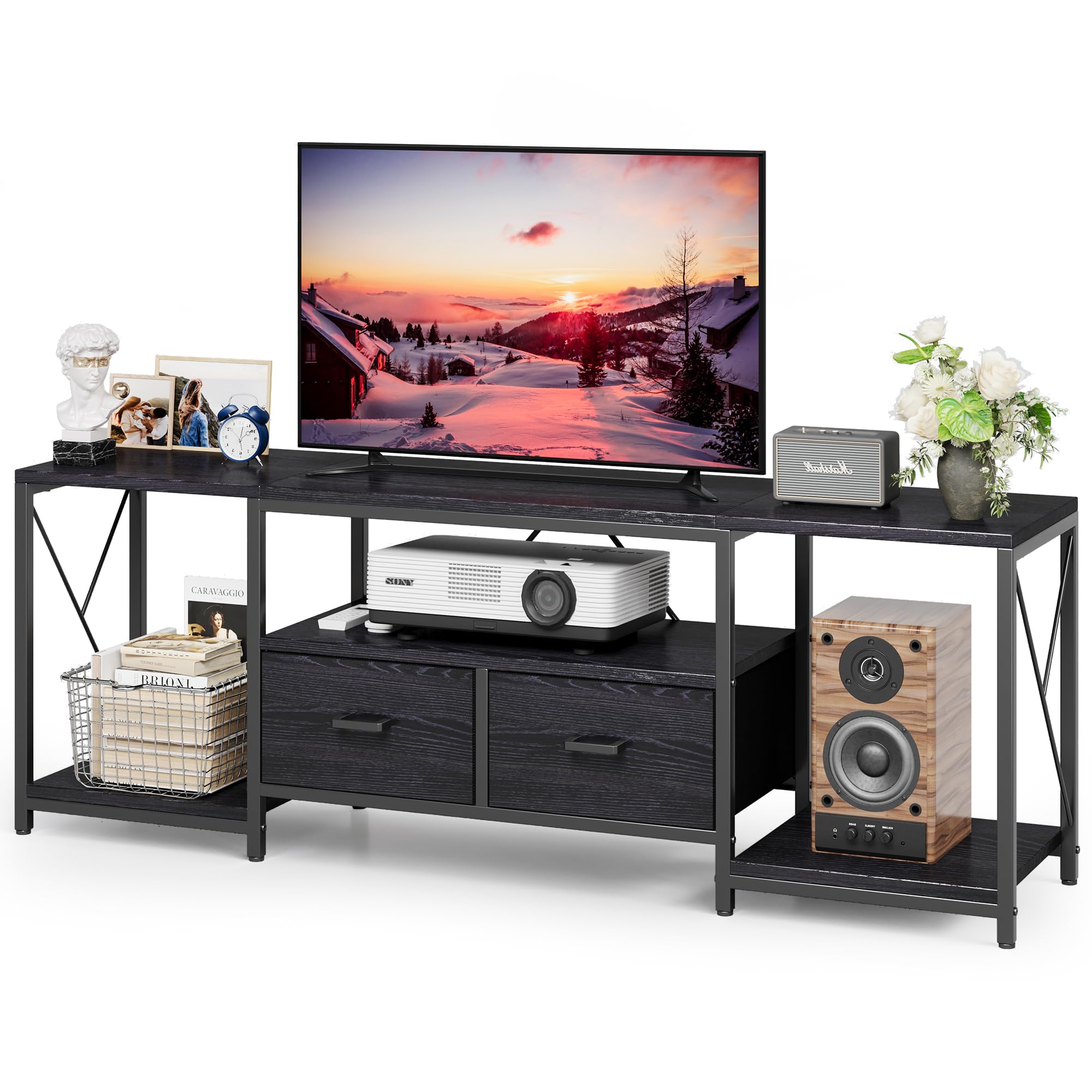 Amazon.com: Homeiju TV Stand for TVs up to 75 Inch, Entertainment ...