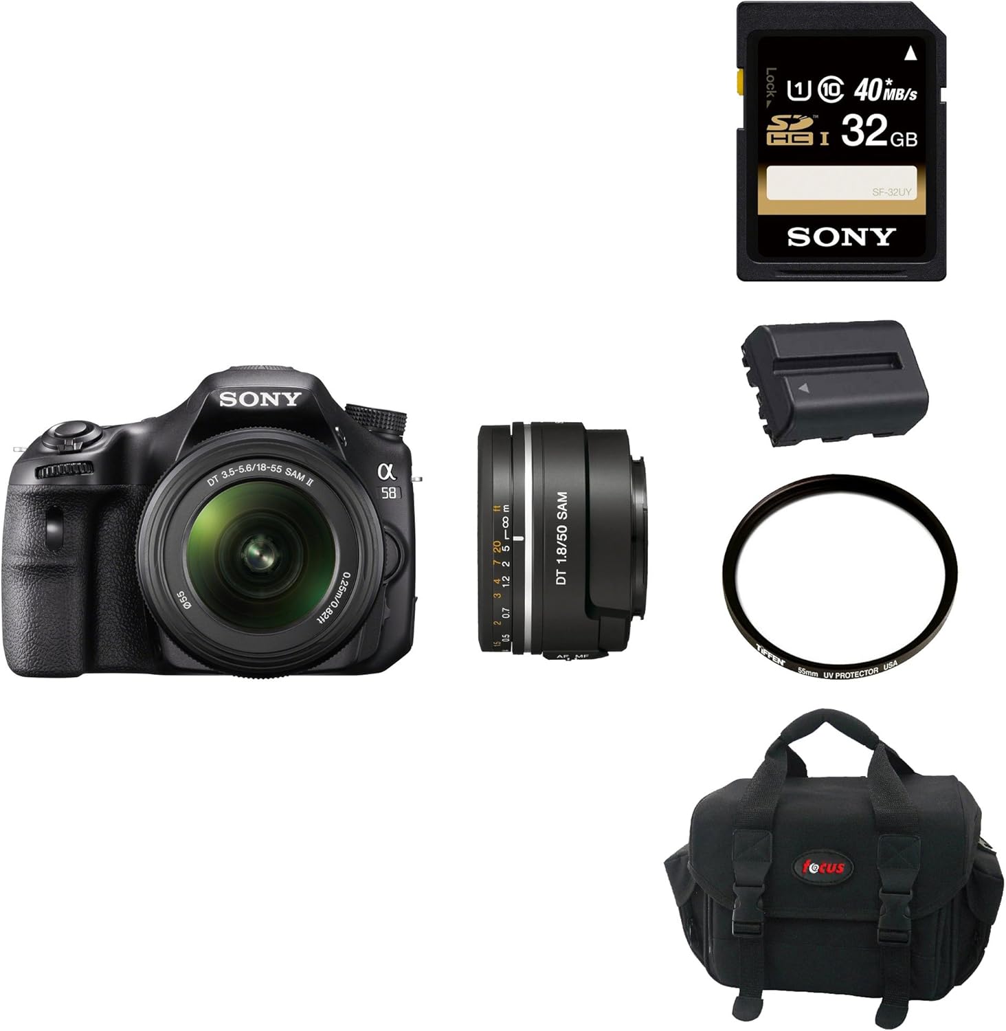 Amazon.com : Sony a58 DSLR Digital Camera (Black) with 18-55mm and 50mm ...