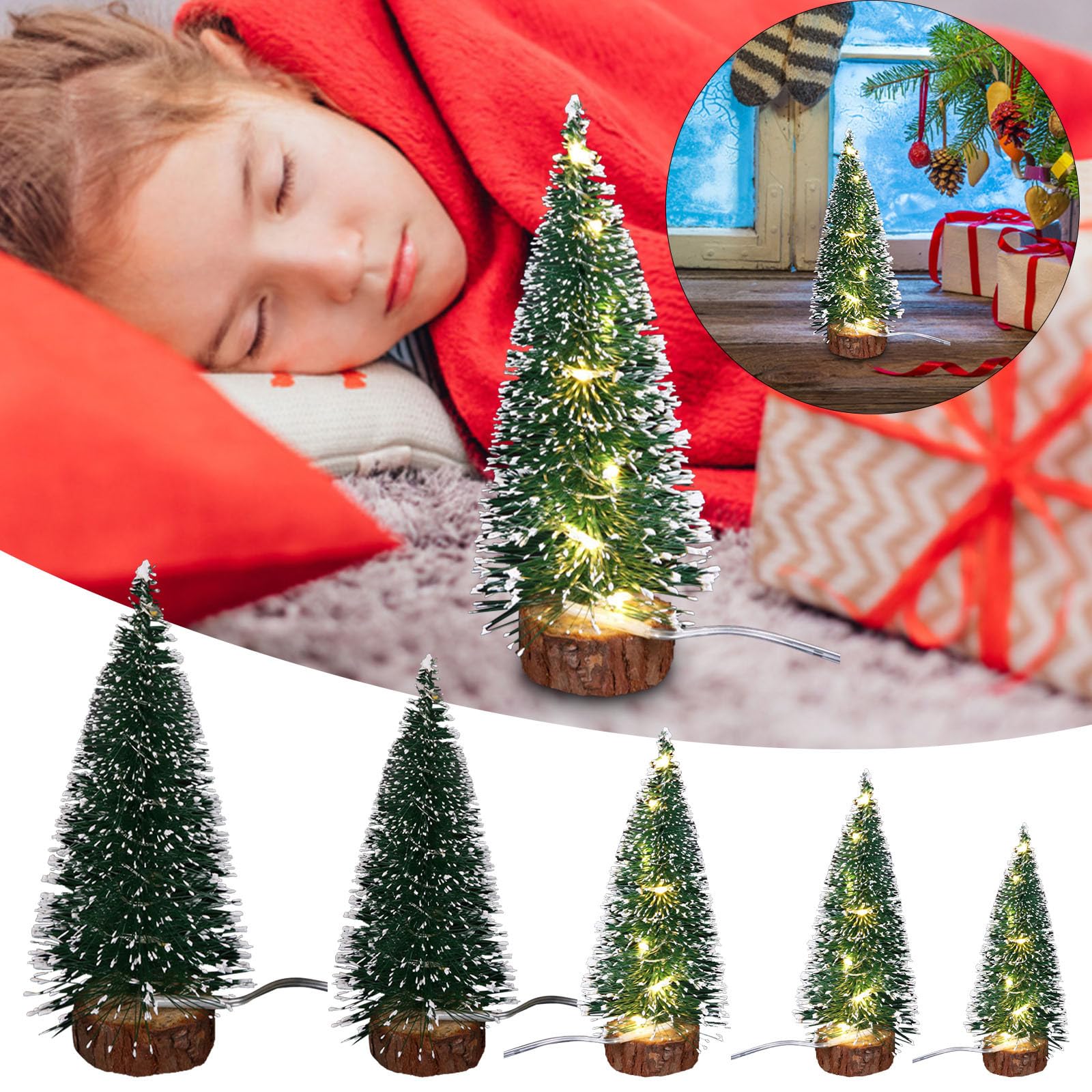 12 Inch Christmas Tree Lighted White Ceramic Decorative Holiday Tree