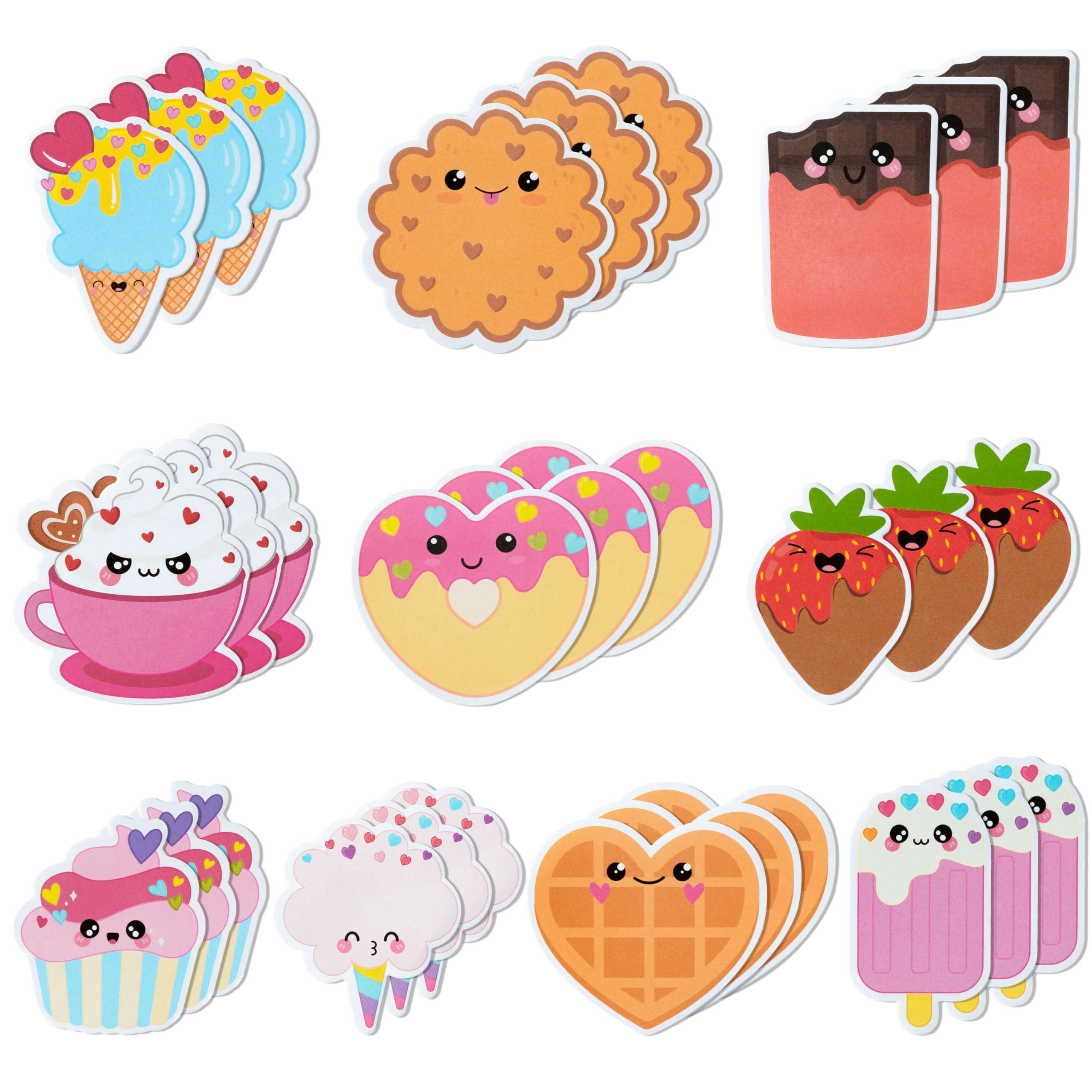Amazon.com : Xqumoi 30 Pack Valentines Sweet Dessert Sticky Notes ...